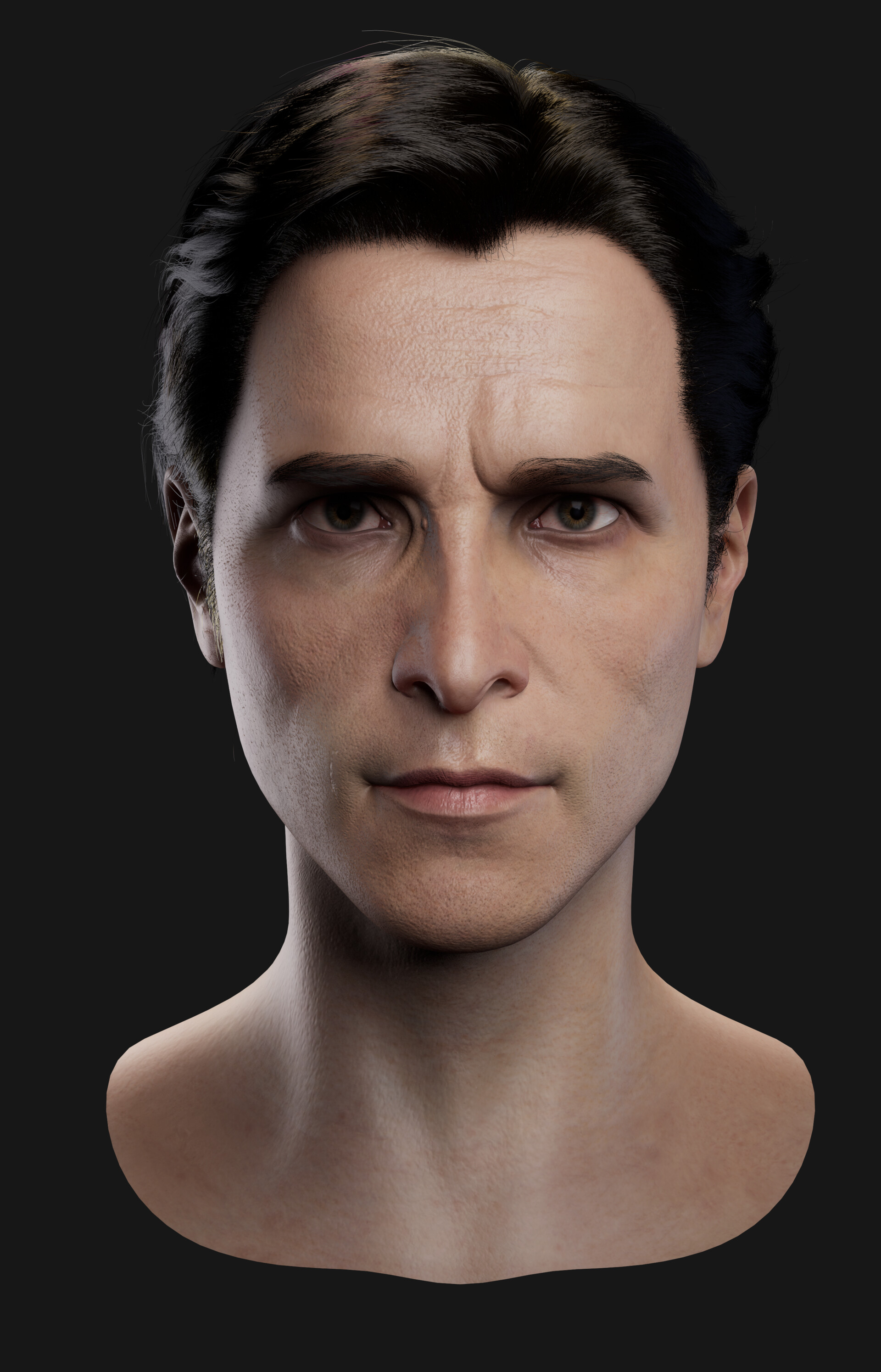 ArtStation - Christian Bale realistic portrait