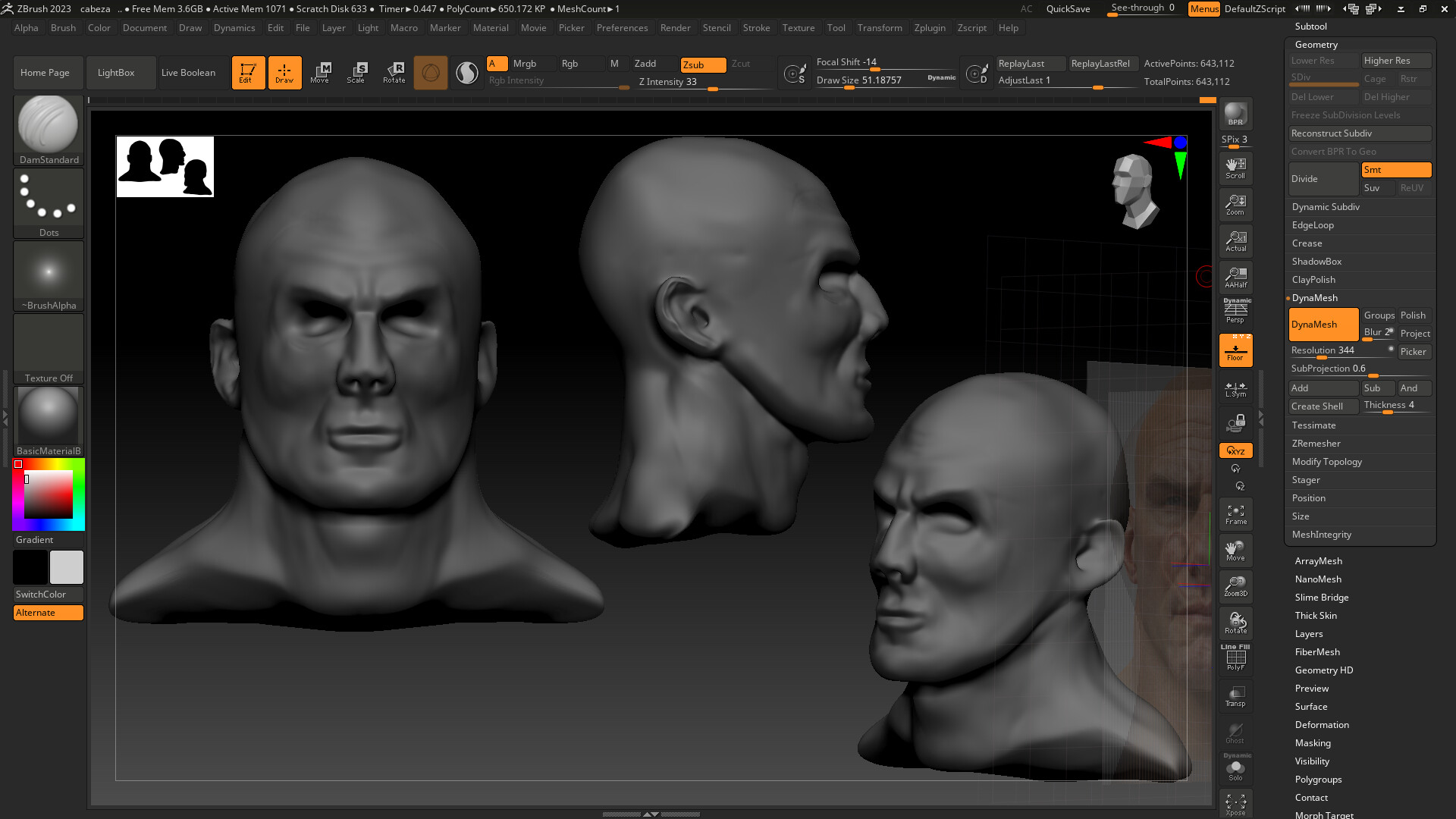 ArtStation - Human head sculpted in zbrush