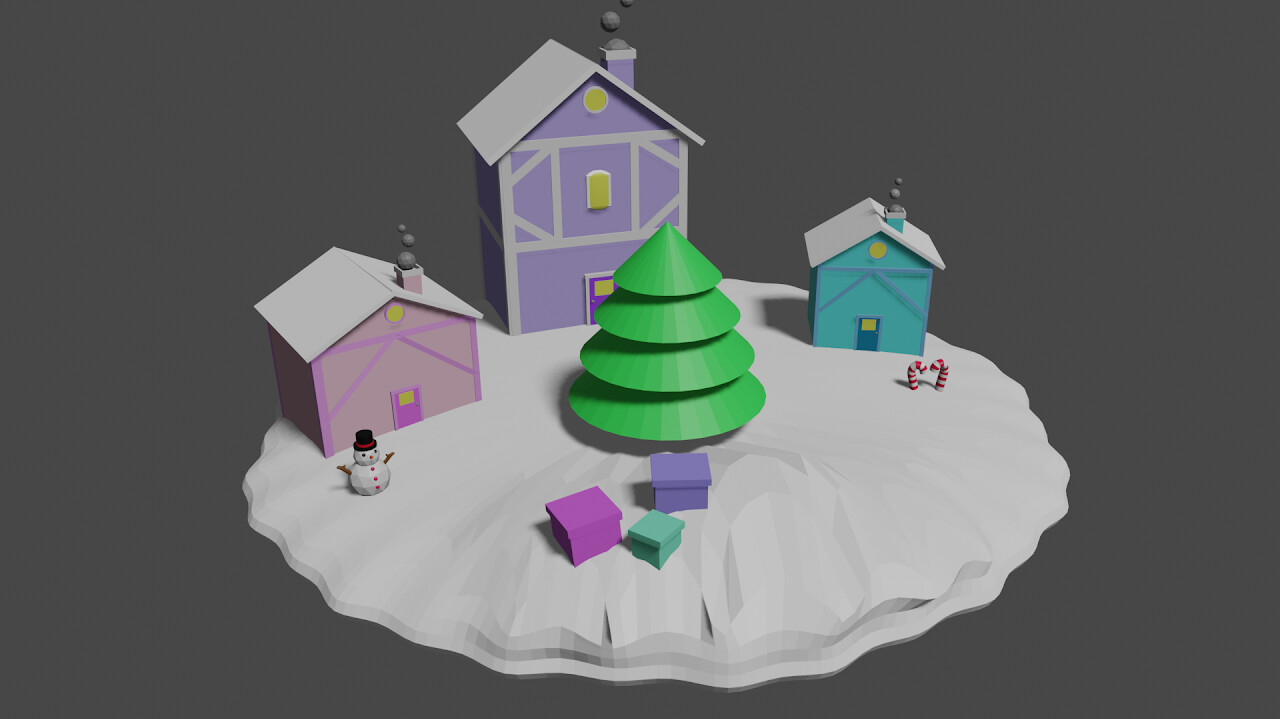 grace combs - low poly village