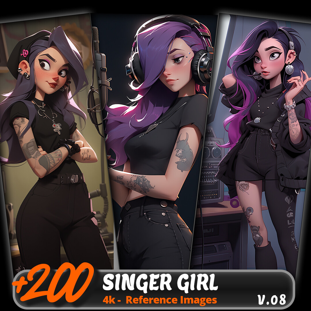 ArtStation - SINGER GIRL VOL. 08/ 4K/ Reference Image
