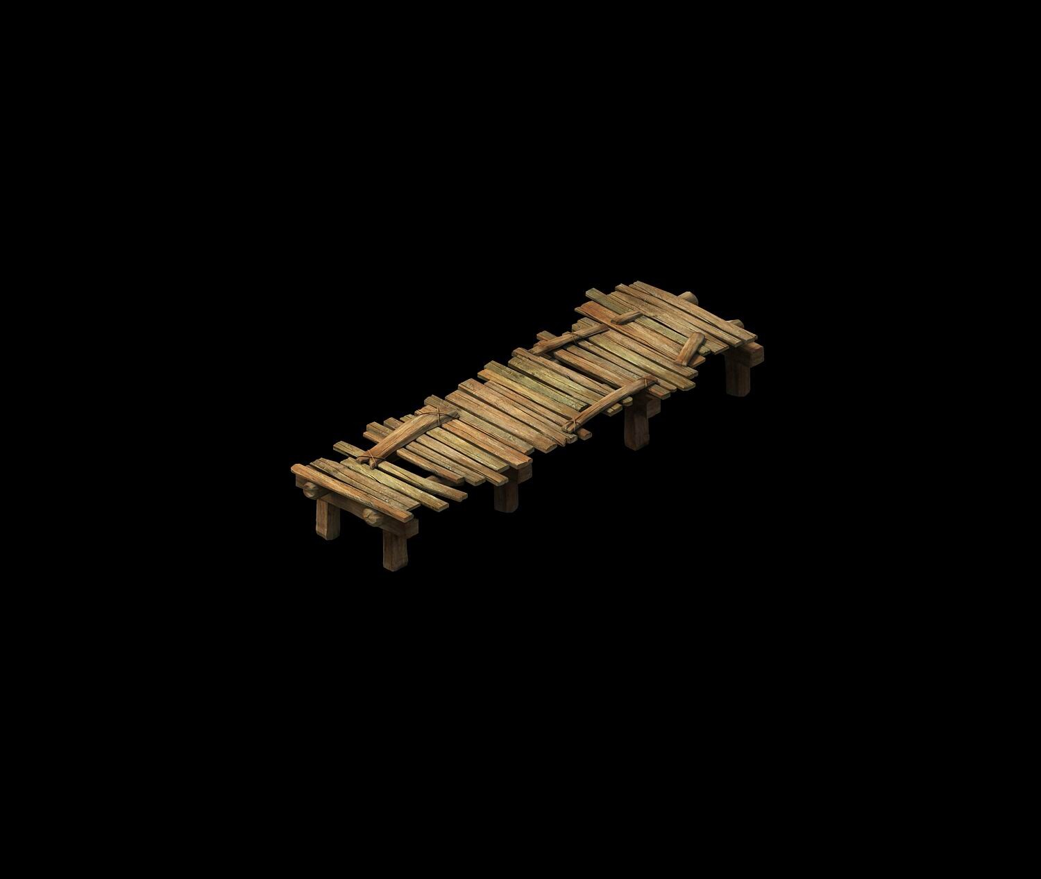 ArtStation - Game Model - Broken Wooden Bridge