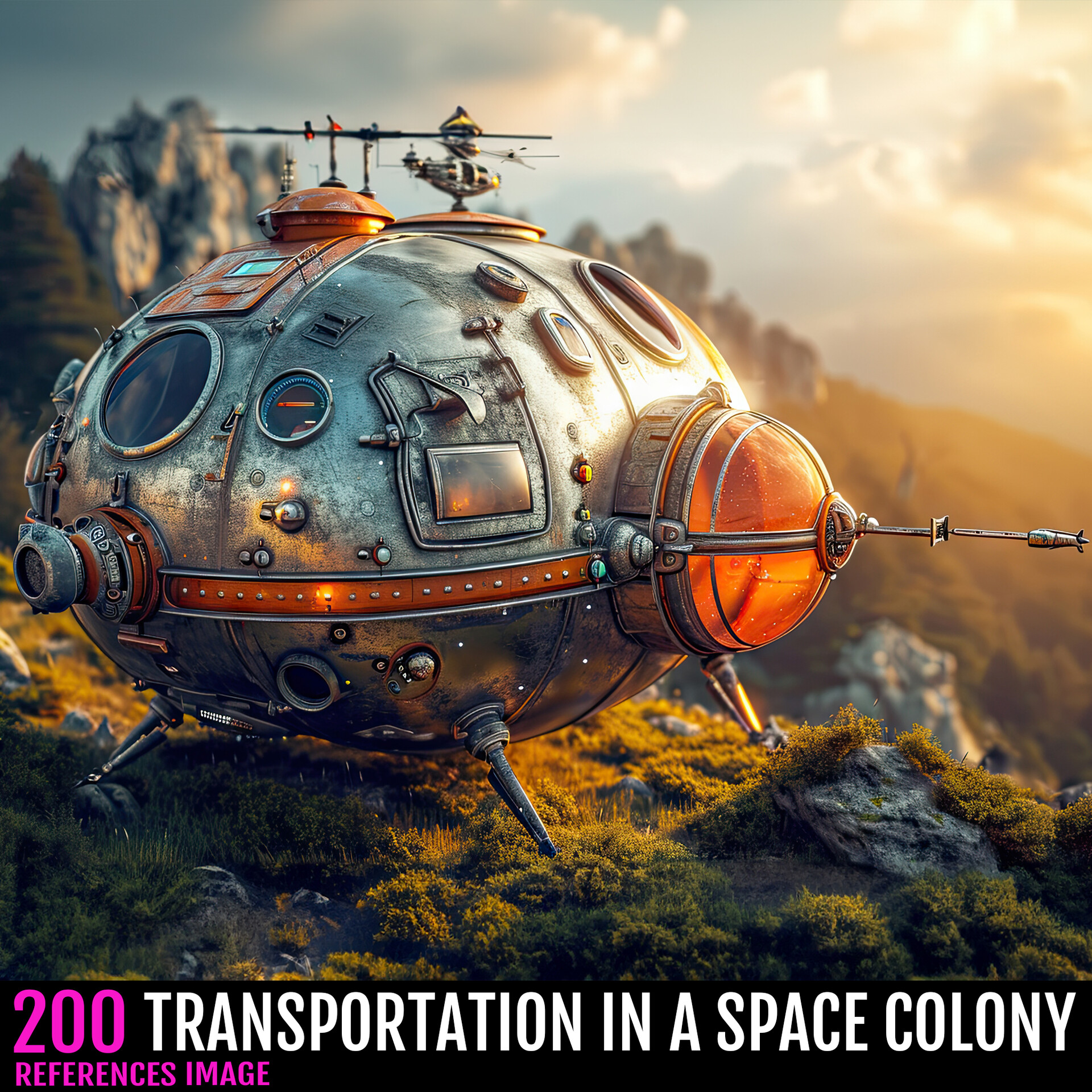 ArtStation - 200 TRANSPORTATION IN A SPACE COLONY / 4K