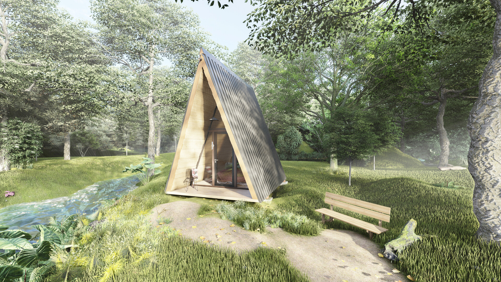 ArtStation - Small A - Frame tiny house