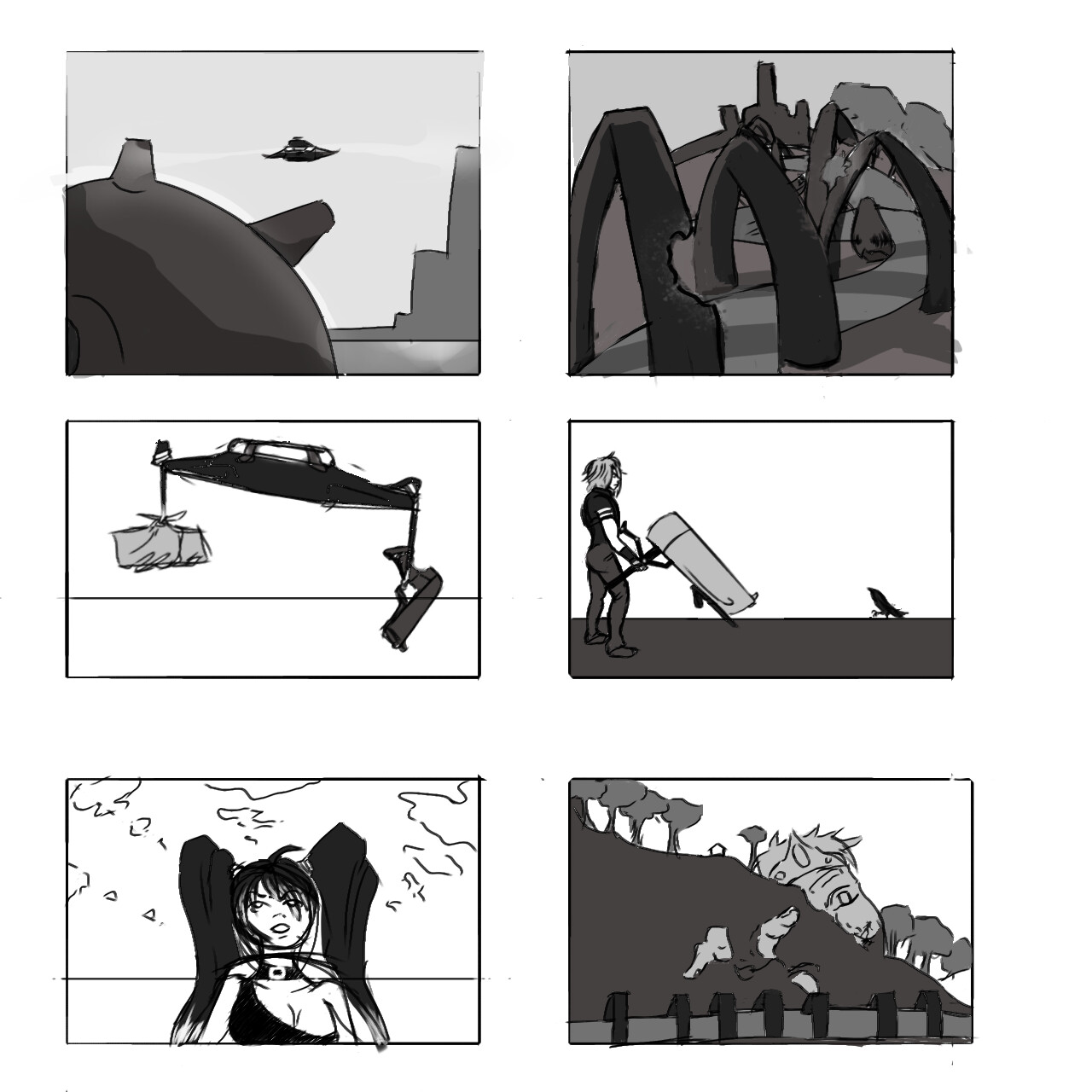 ArtStation - Wip of thumbnails I started. Composition isn't hard for me but, finding meaning in ...