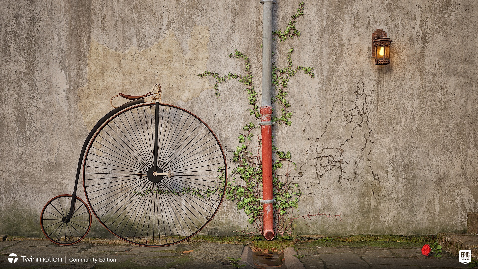 ArtStation - Penny farthing against a wall