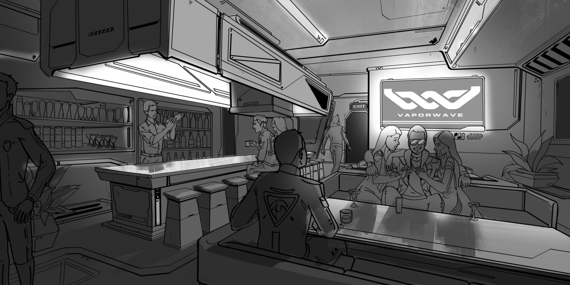 ArtStation - Sci Fi Bar Illustration