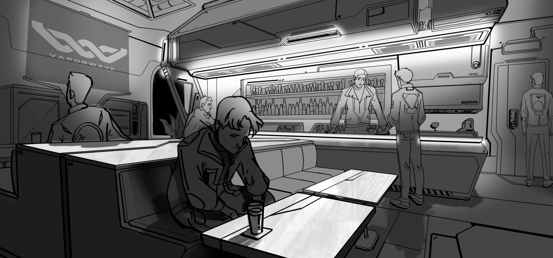 ArtStation - Sci Fi Bar Illustration