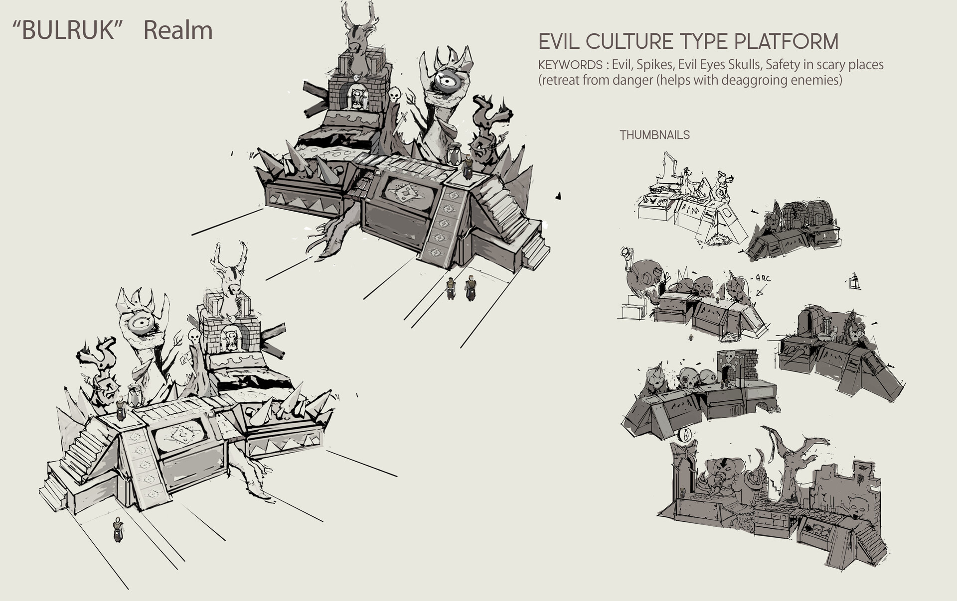 ArtStation - Bulruk realm exploration sketches (evil culture) Platform ...