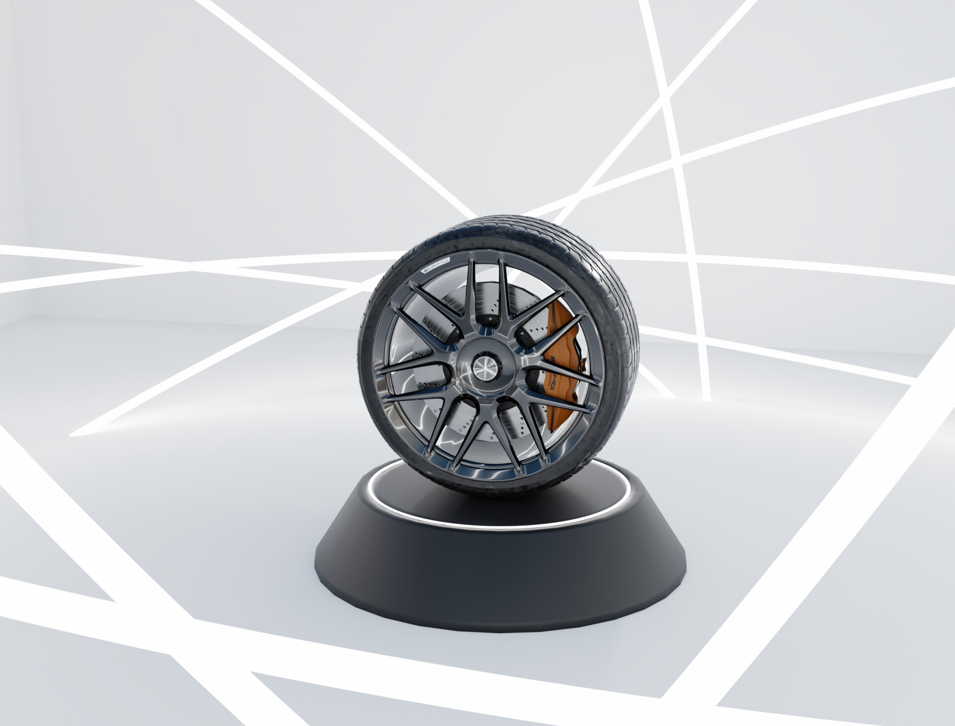 ArtStation - high polygon wheel from amg mercedes