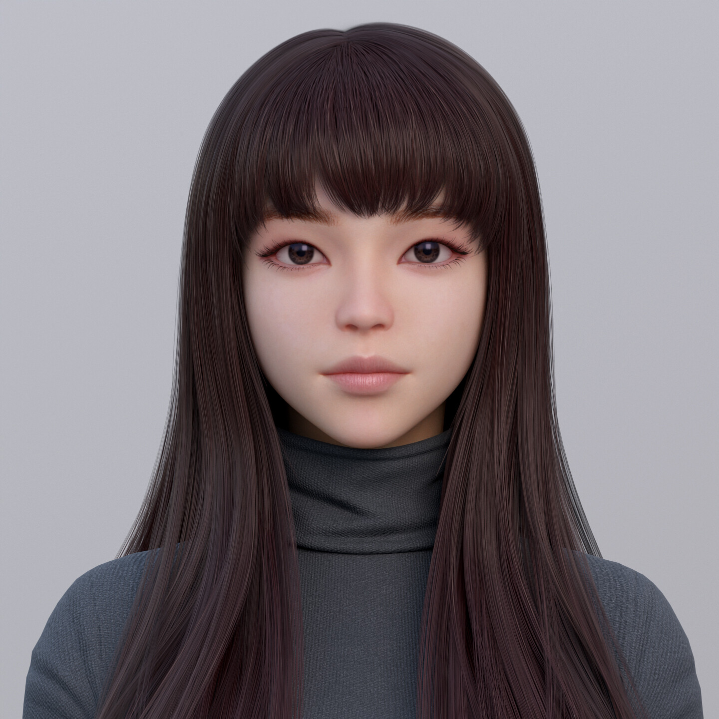 ArtStation - Full Bangs Hair