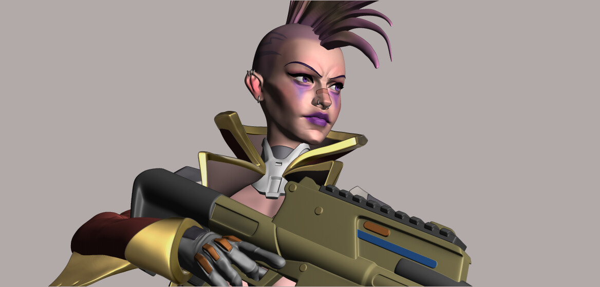 Bulut Gümrükcü (Buluton) - Stylized Cyberpunk Commander Girl