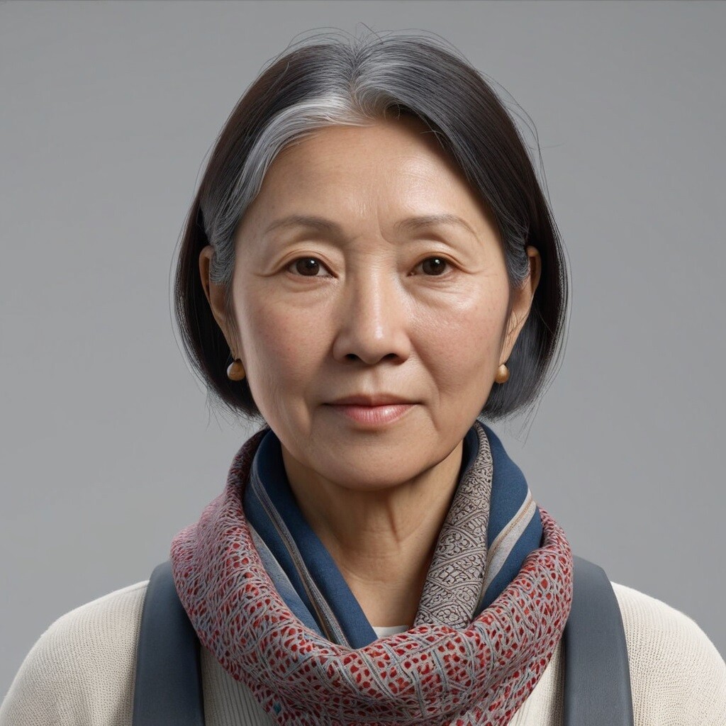 ArtStation - portrait of an elder asian woman