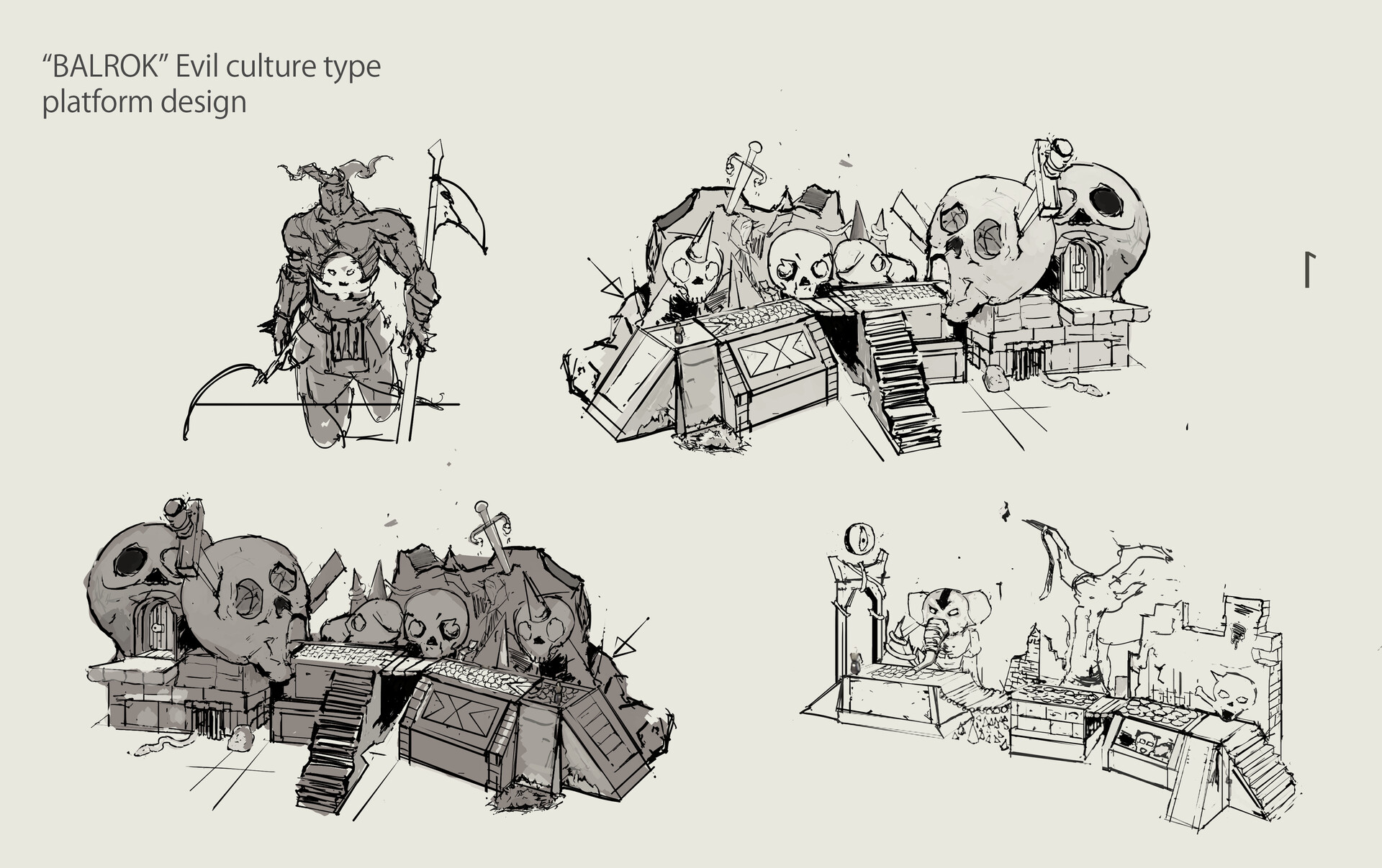 ArtStation - Bulruk evil culture exploration sketches 2