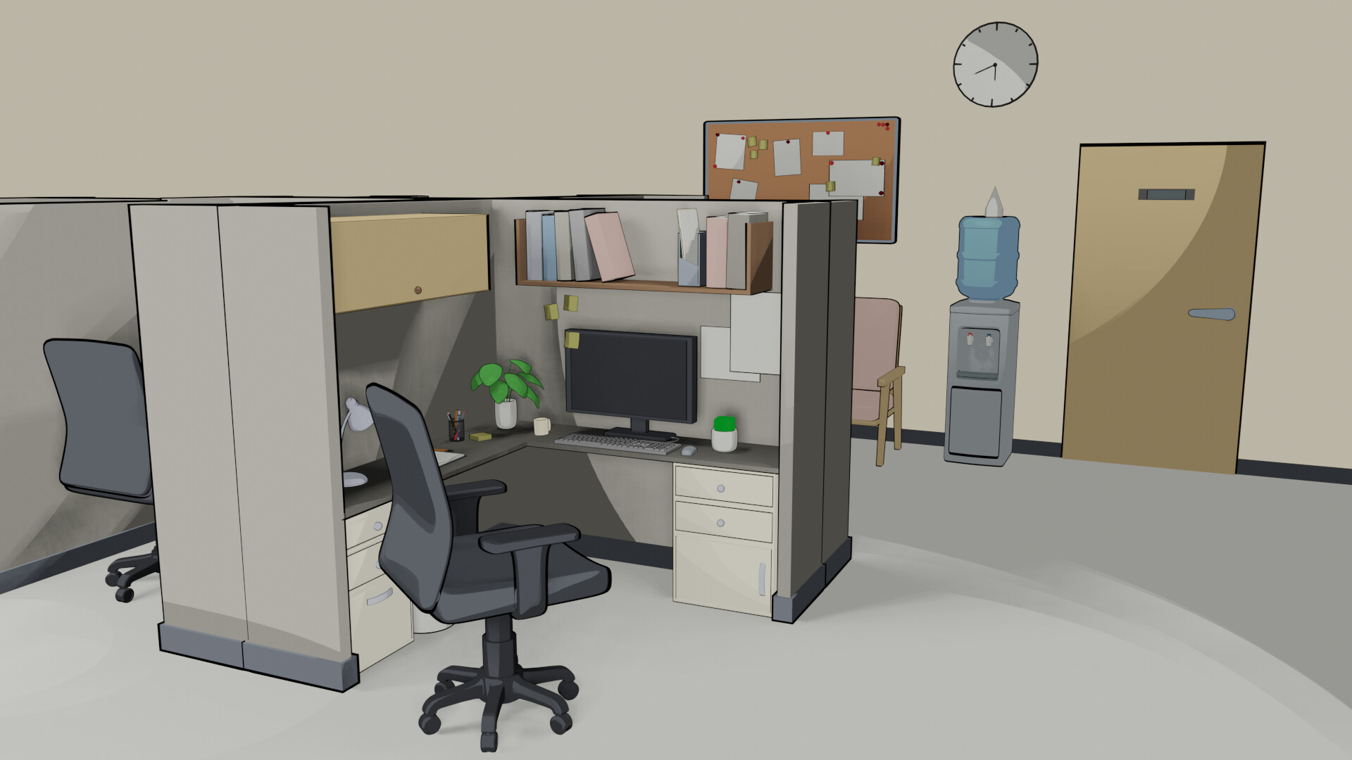 ArtStation - Cartoon Office Cubicle