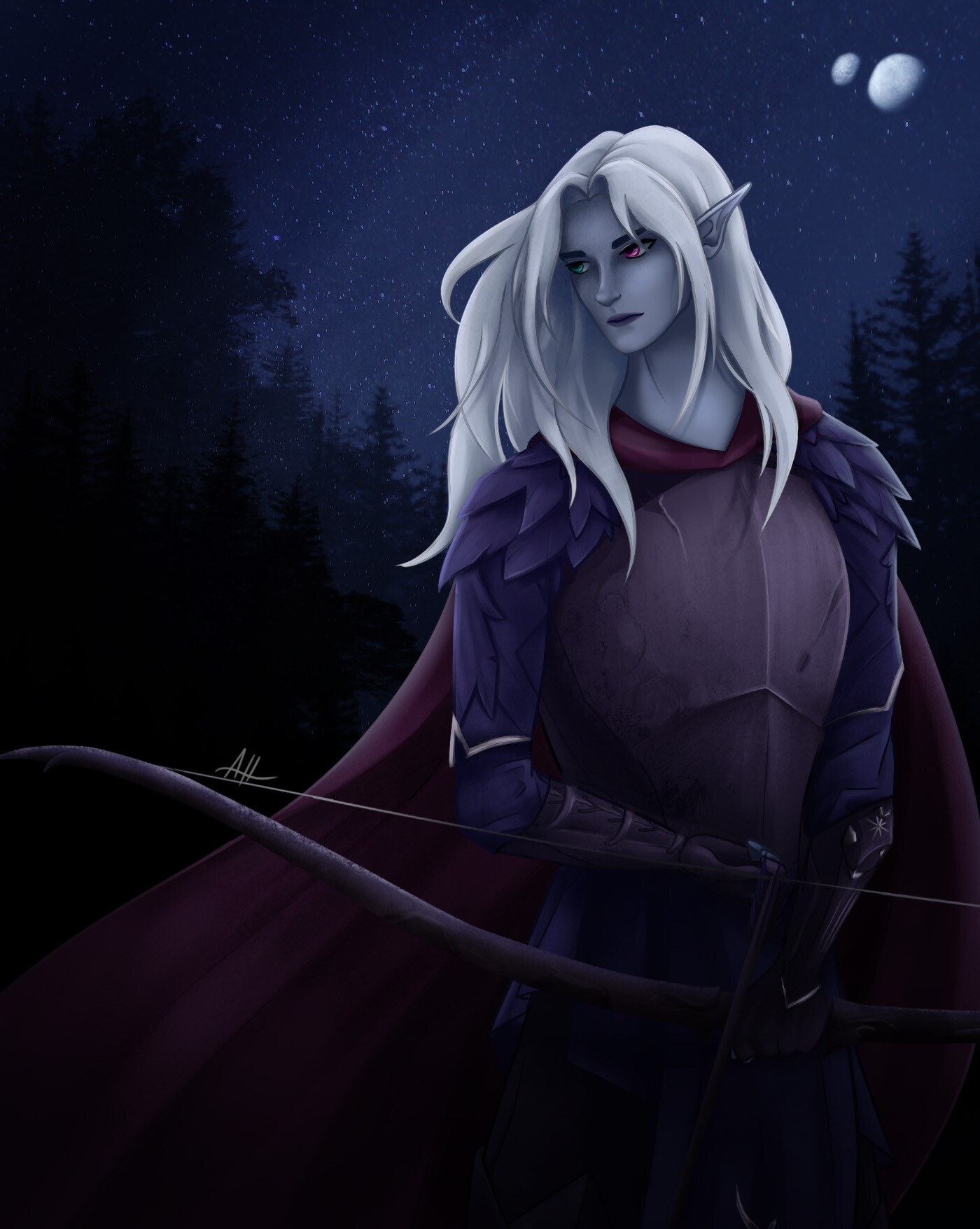 ArtStation - Illiyan Starsable, the Moon Elf Ranger