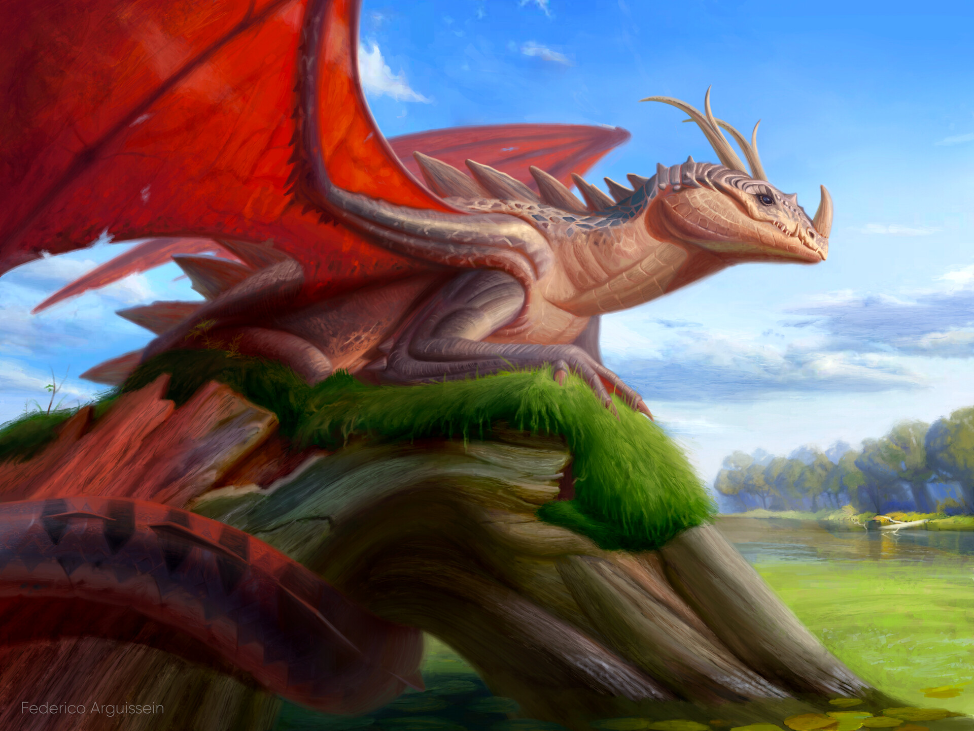 ArtStation - Lake Dragon