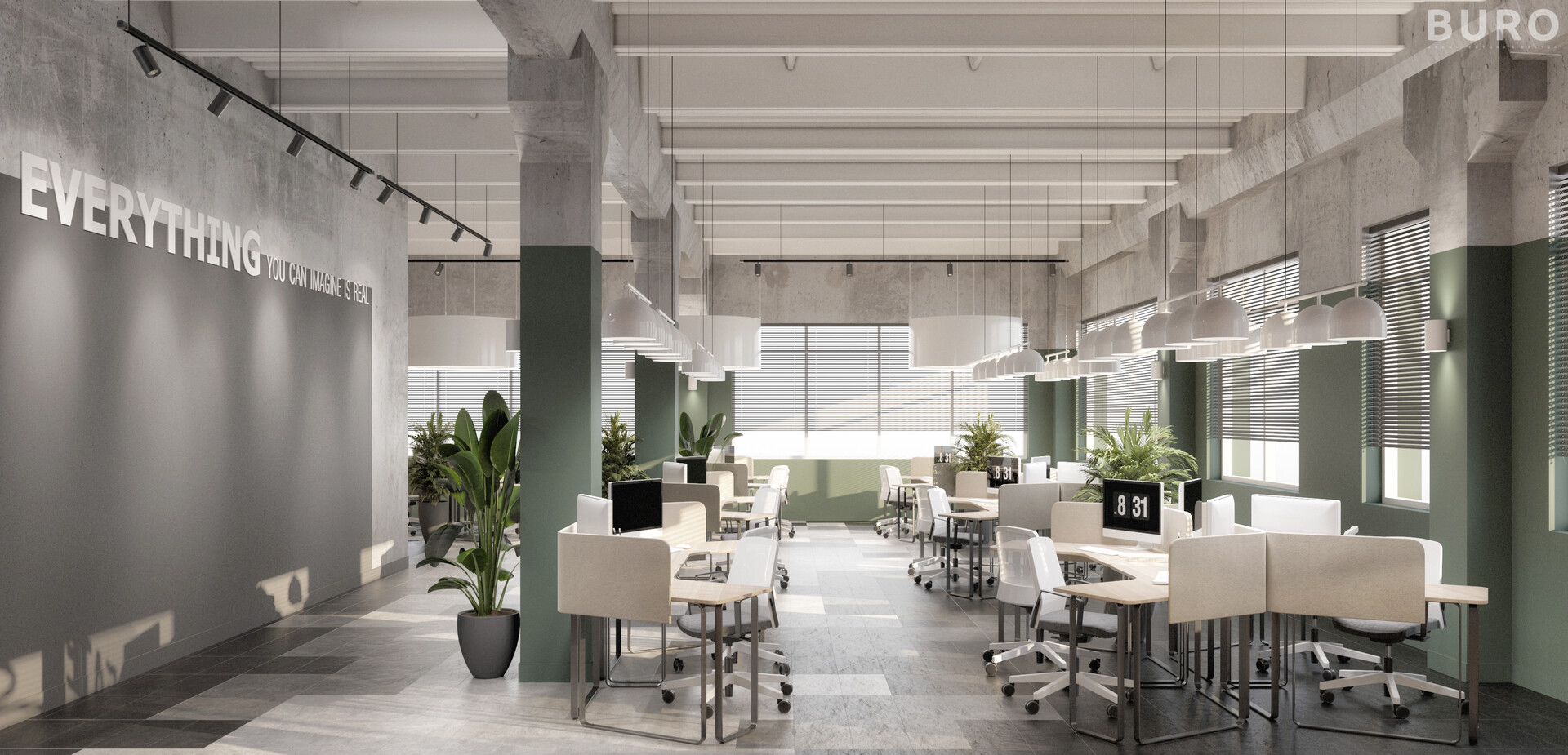 ArtStation - 3d-visualization of an office for the design and architecture studio BURO