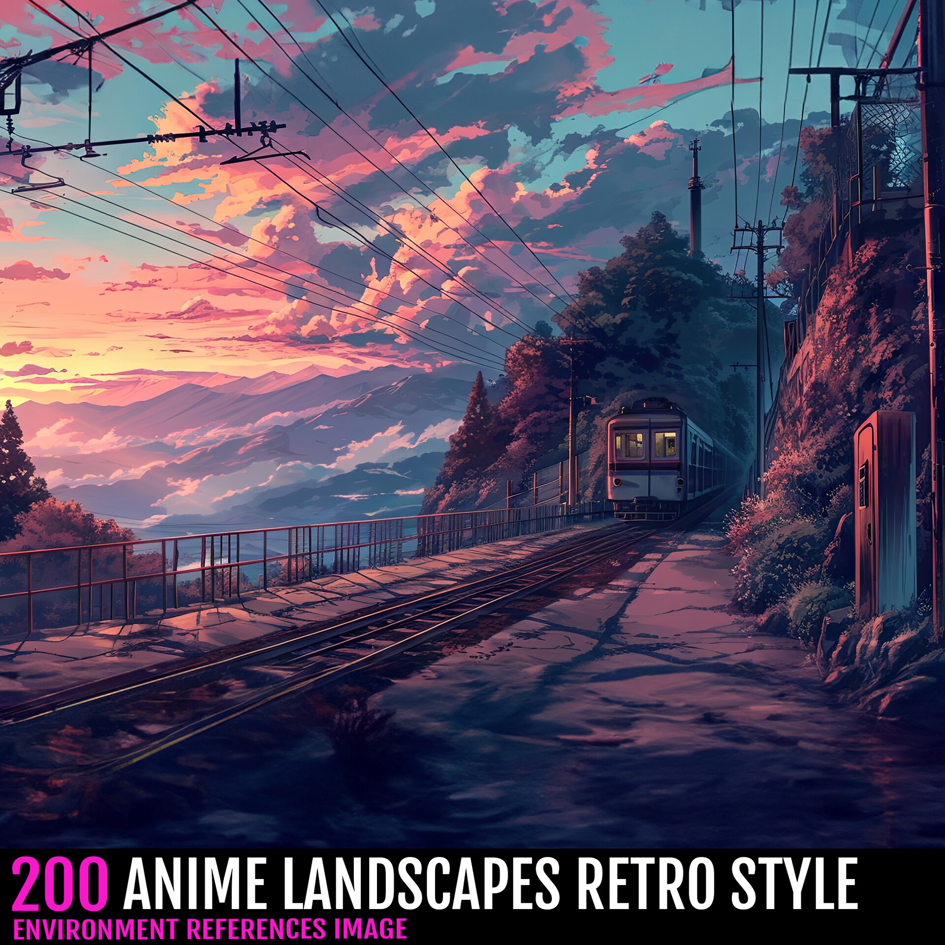ArtStation - 200 ANIME LANDSCAPES RETRO STYLE / 4K