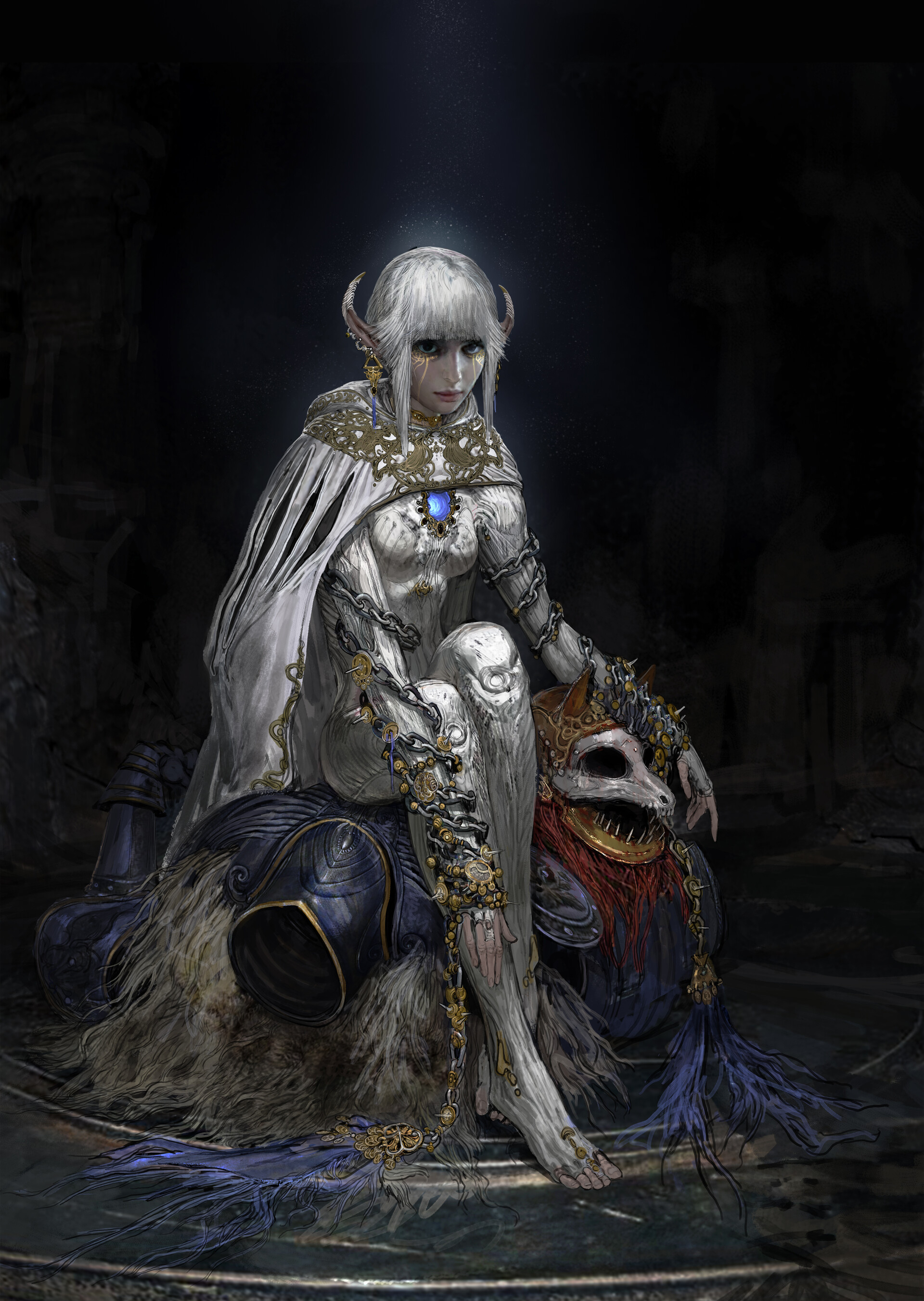 ArtStation - Commissioned priestess with her knight armor