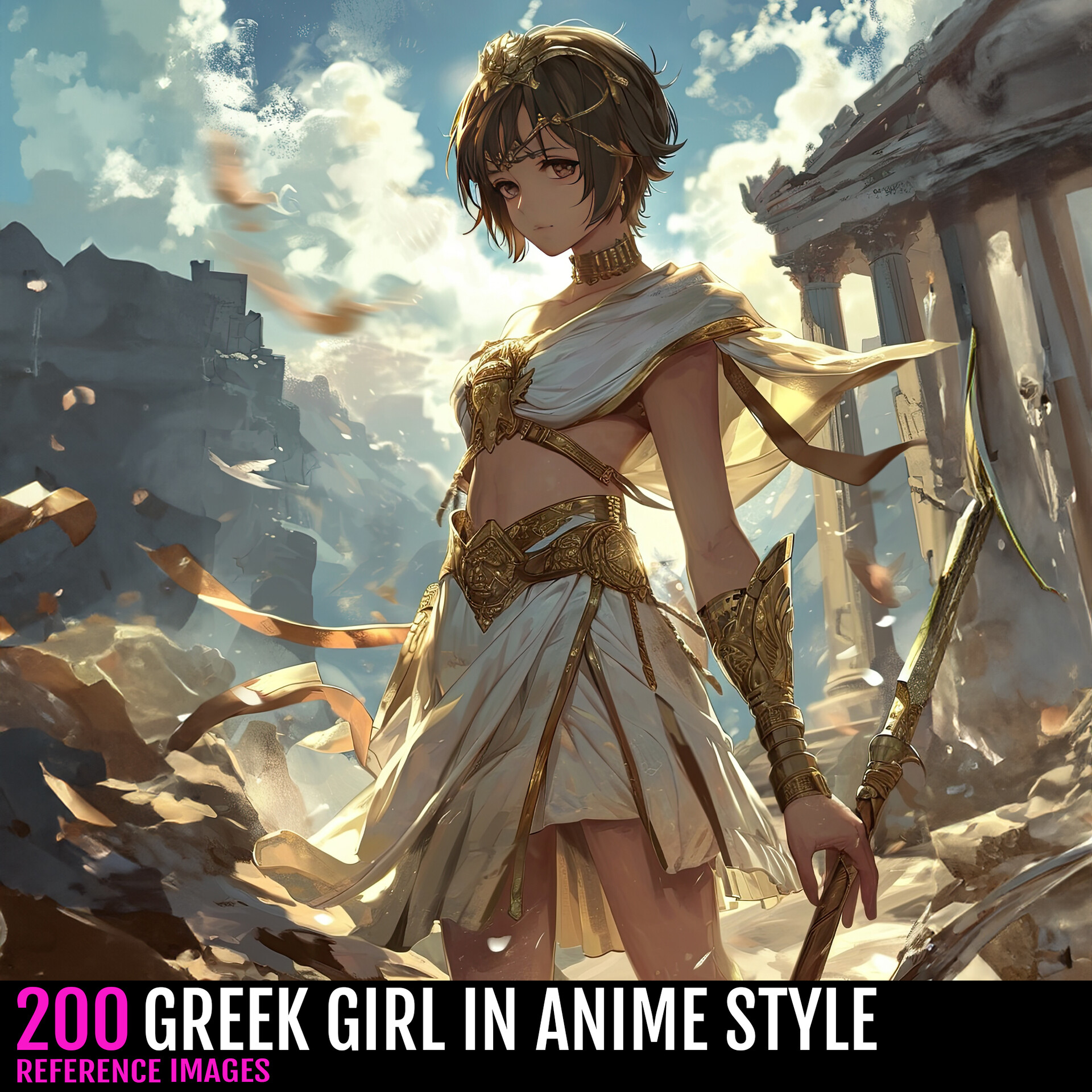 ArtStation - 200 GREEK GIRL IN ANIME STYLE / 4K