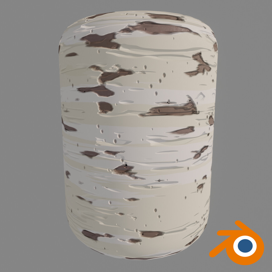 ArtStation - Procedural Stylized Birch Bark (Blender) /Stylized Birch Tree