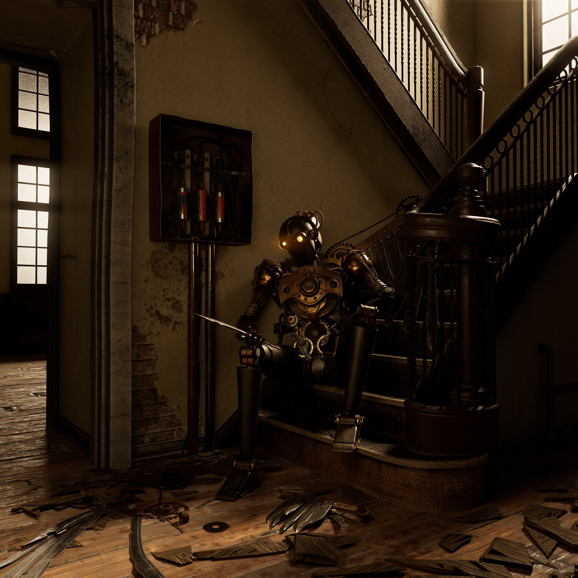 ArtStation - When the dust settles: A steampunk scene for my Finals ...