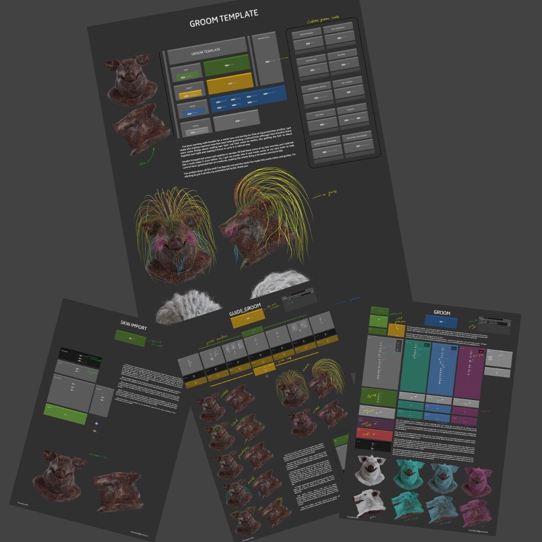 ArtStation - Houdini Groom Template | Scene File and Tools