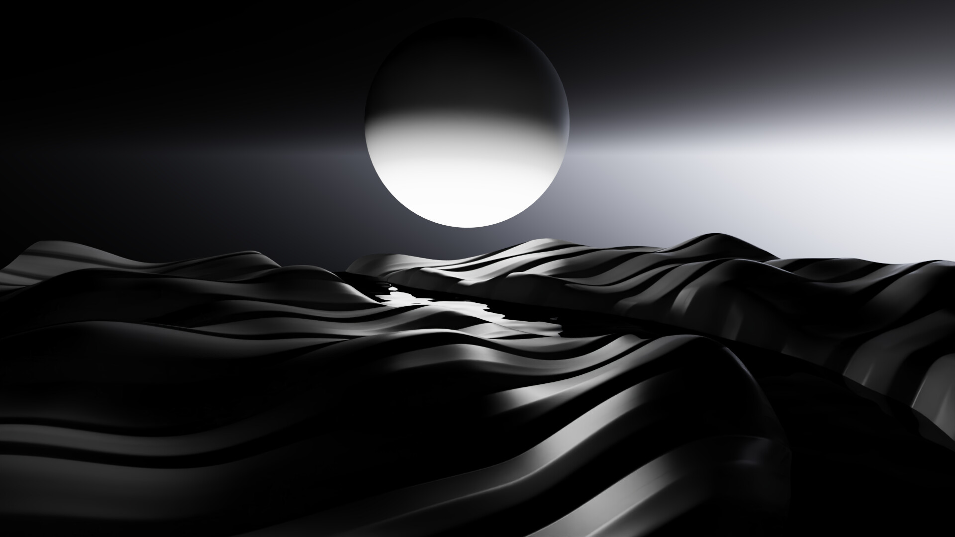 ArtStation - Animation of the moon over the desert with a river