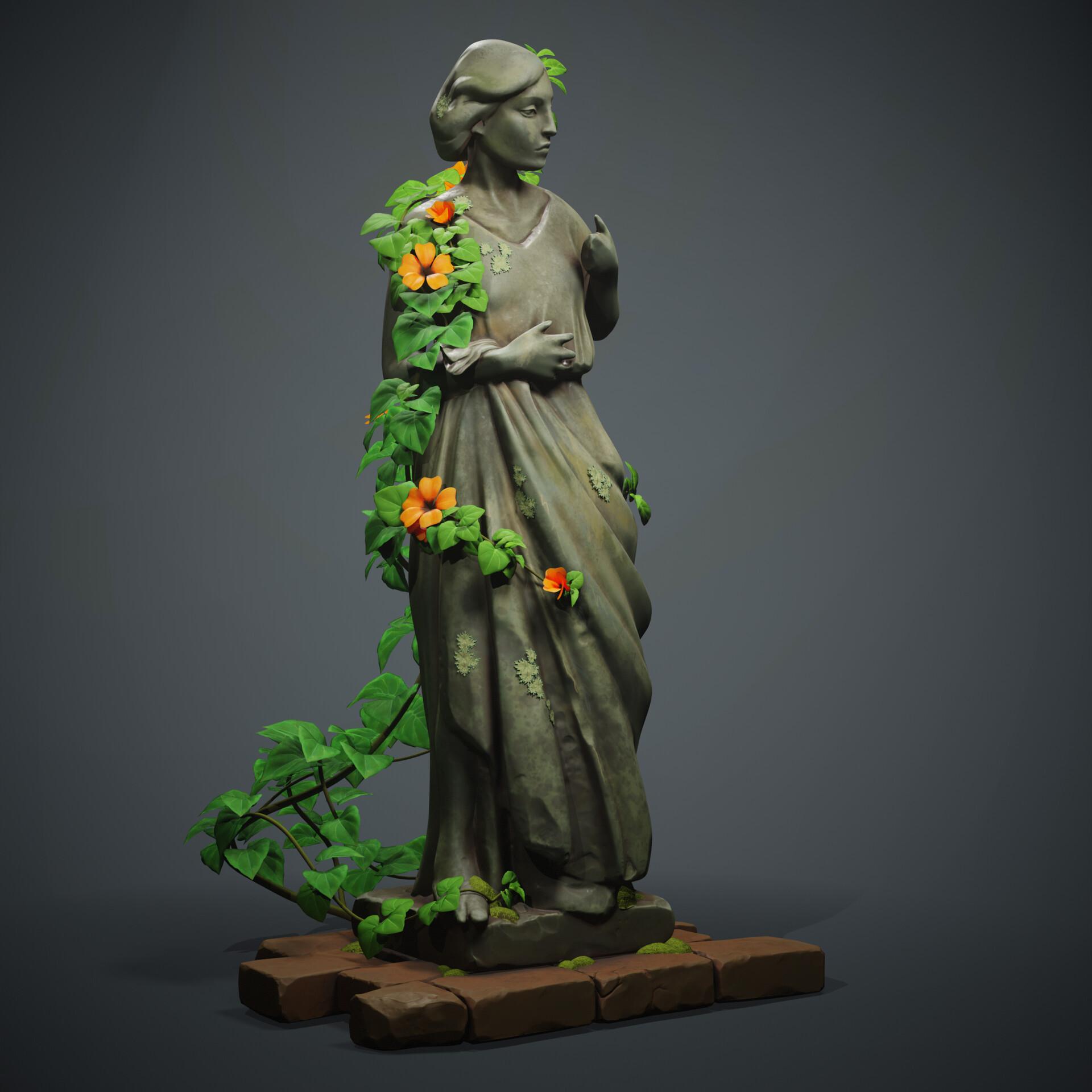 ArtStation - Old Vine-Covered Statue