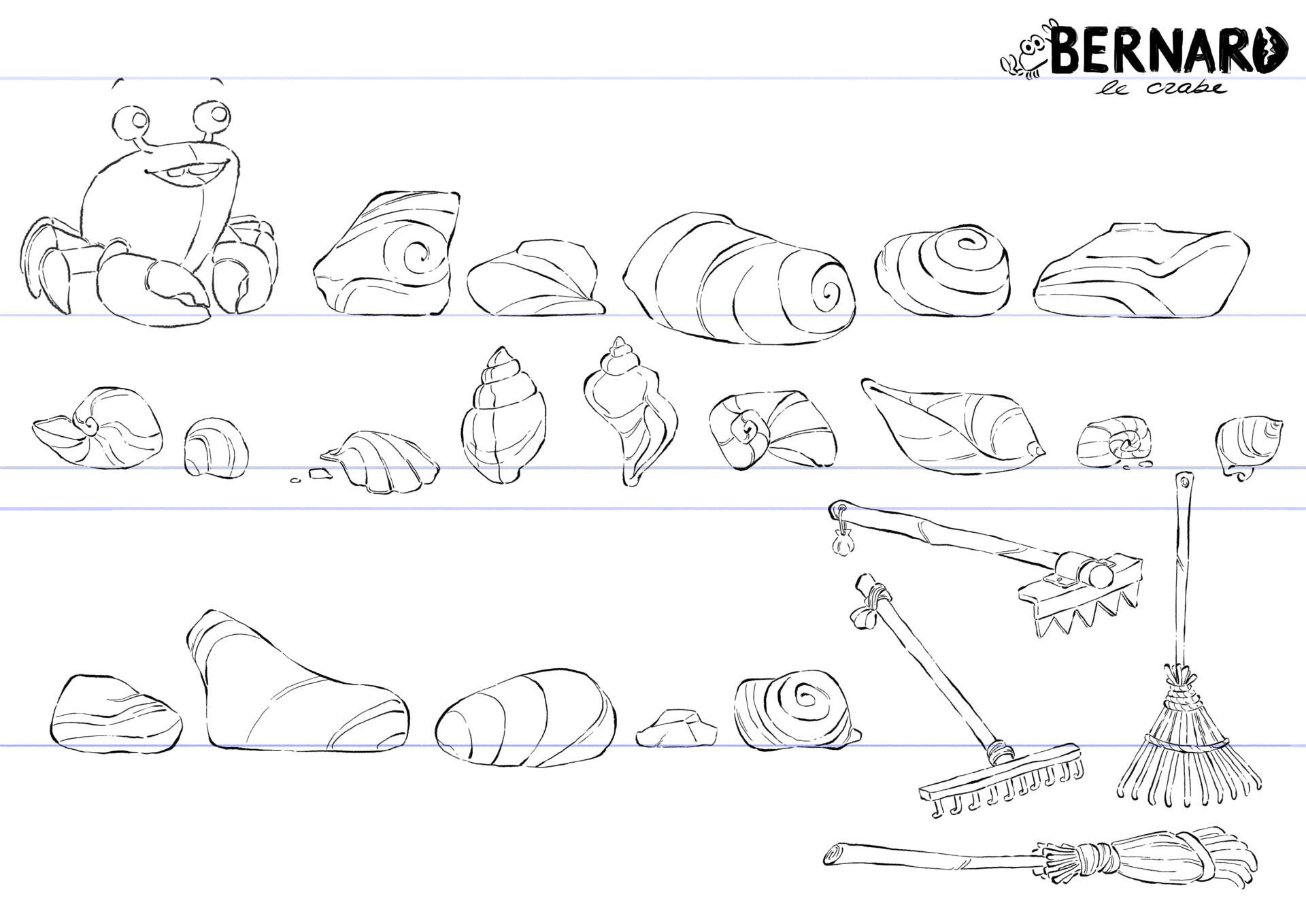 ArtStation - Bernard le Crabe #2 - props et line up props