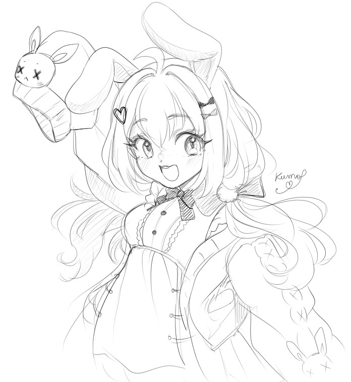 anime bunny girl coloring pages