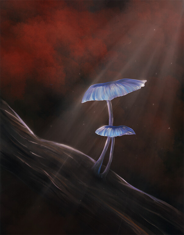 ArtStation - Tiny blue mushroom