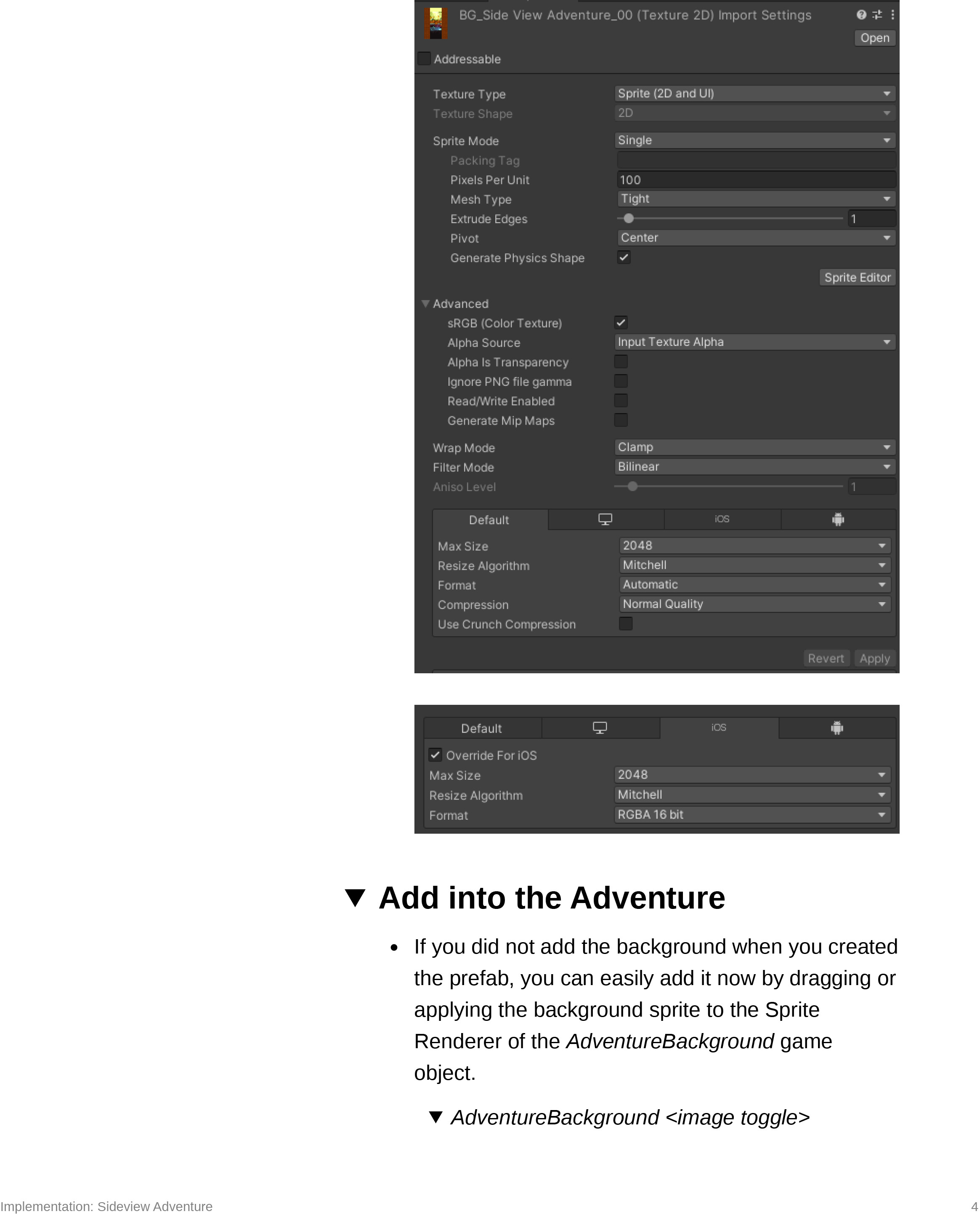 Sara Sharp Portfolio - Documentation - Sideview Implementation