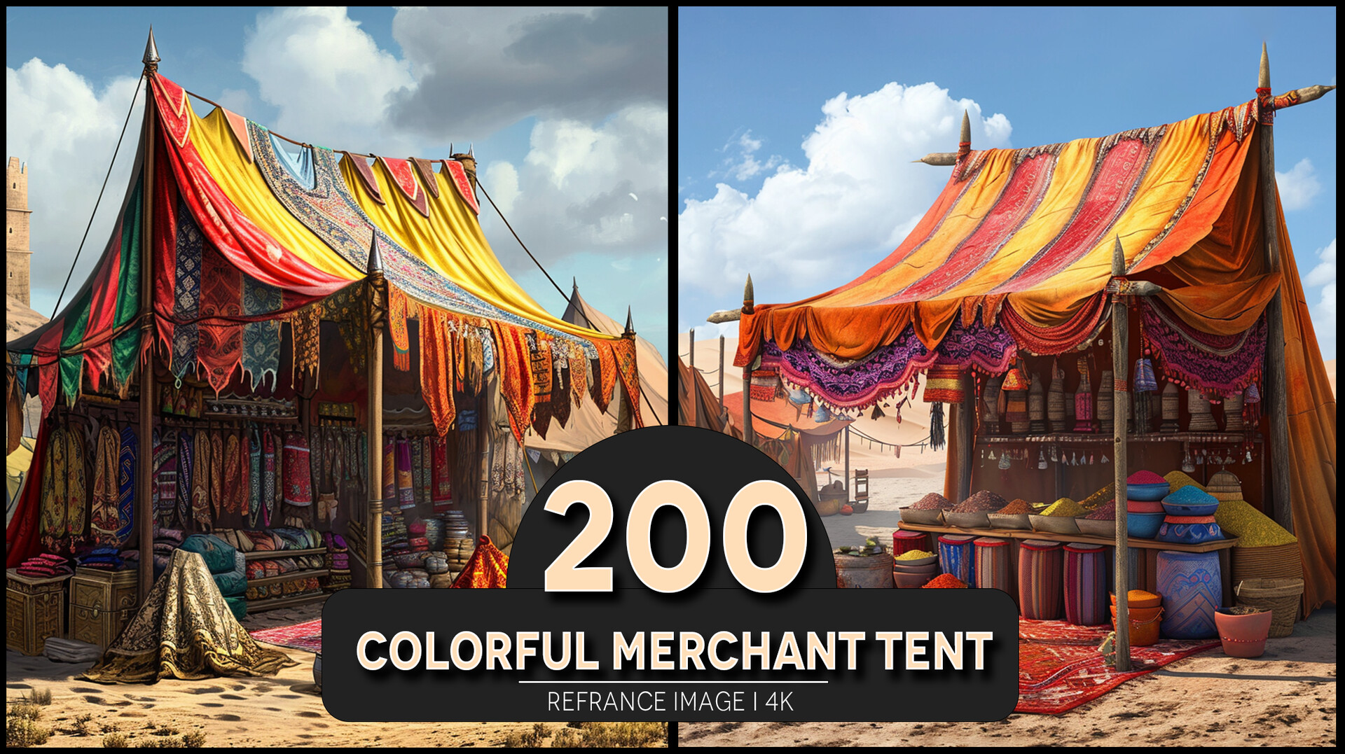Pixel Ref - Colorful Merchant Tent 4K Reference/Concept Images