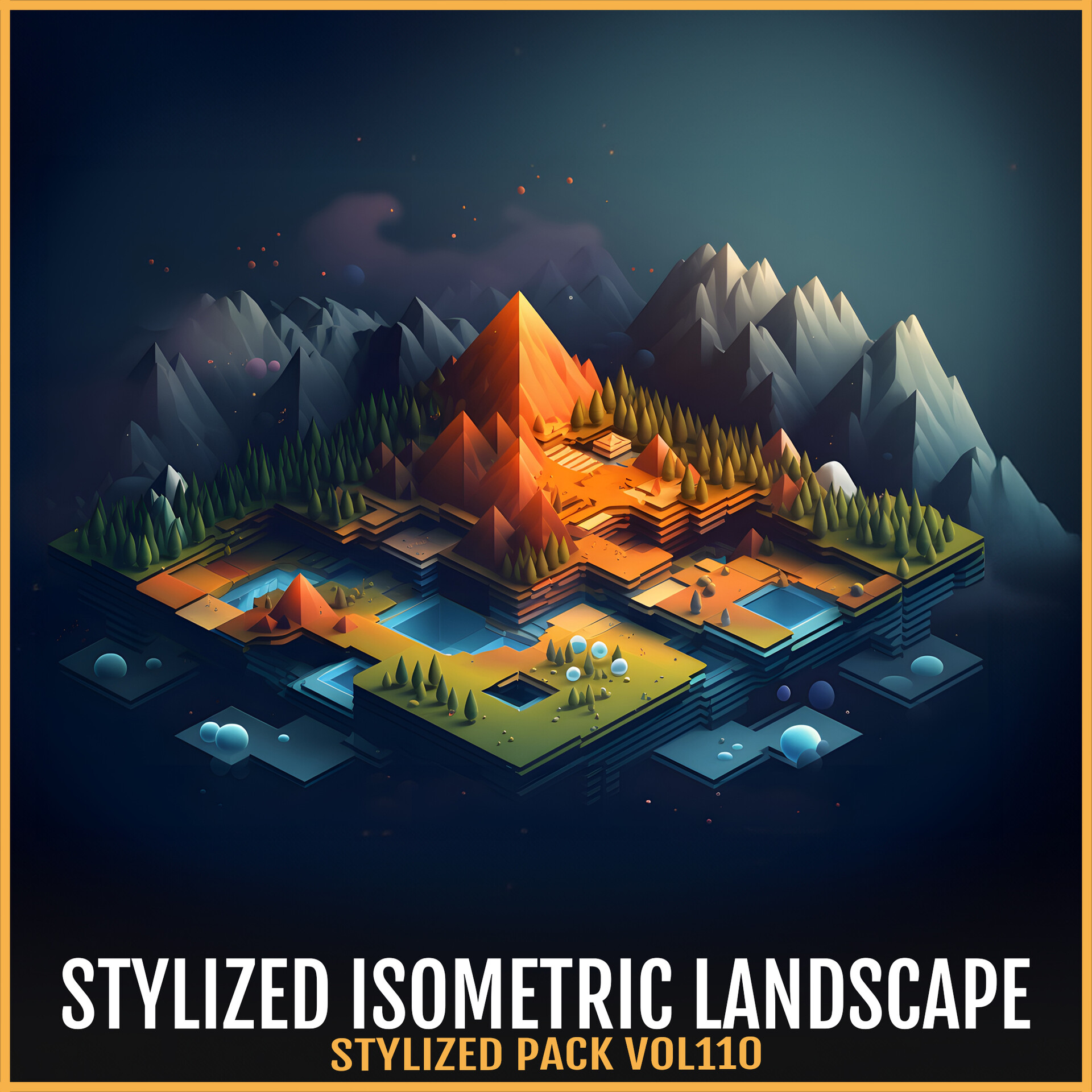 ArtStation - 202 Stylized Isometric Game Landscape VOL110