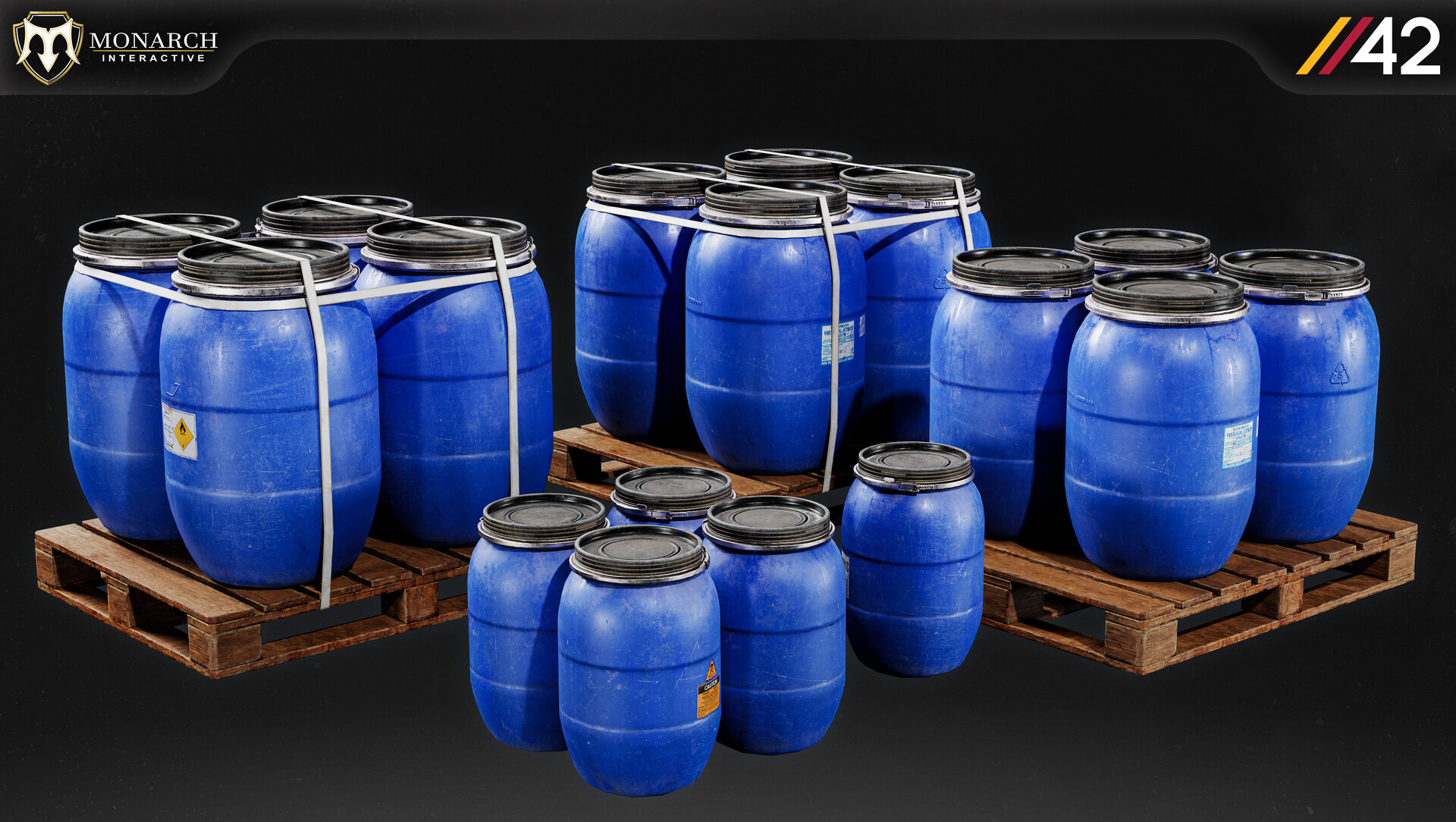 Monarch Interactive Game Studios - barrel shipping containers | MSFS