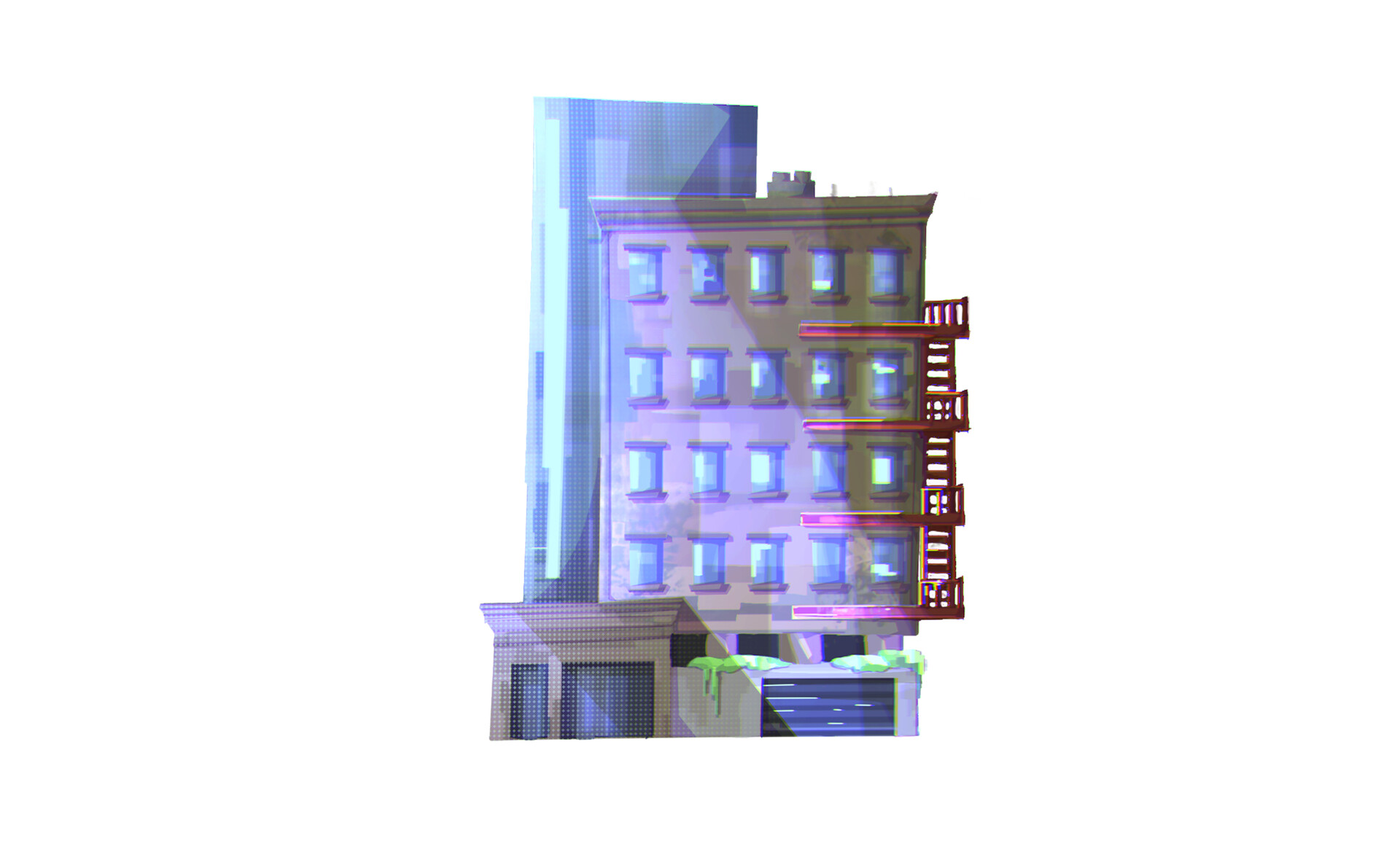 ArtStation - Spider-verse style buildings