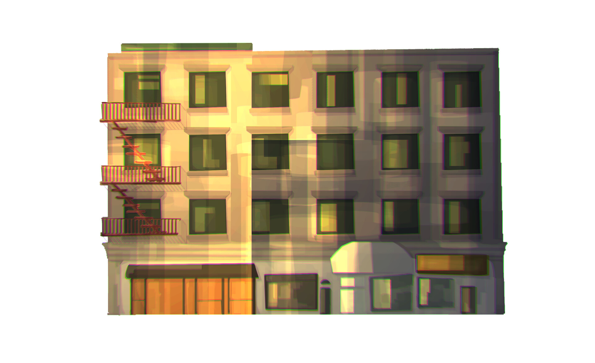 Carel Emmanuel Santana Acosta - Spider-verse style buildings