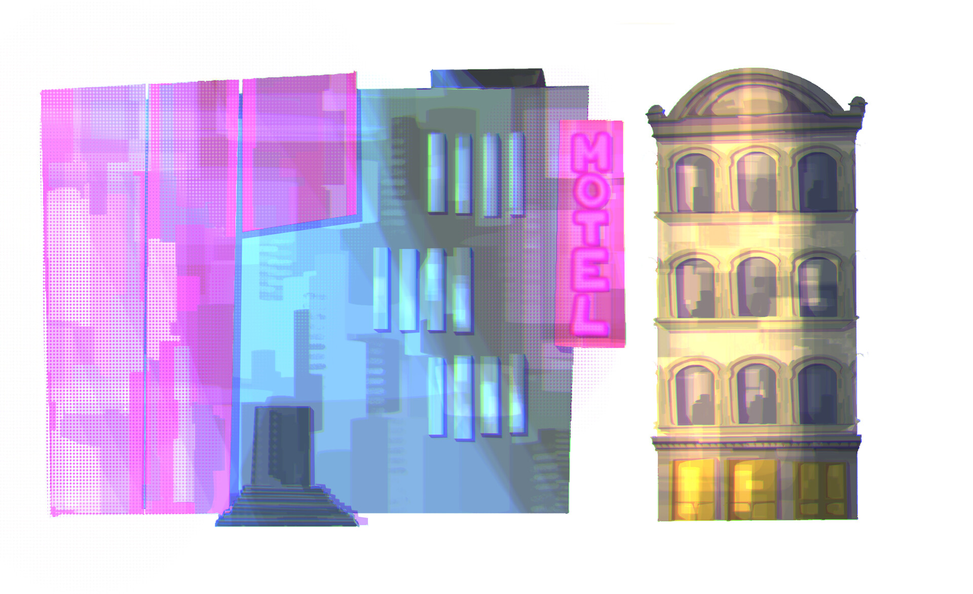 Carel Emmanuel Santana Acosta - Spider-verse style buildings