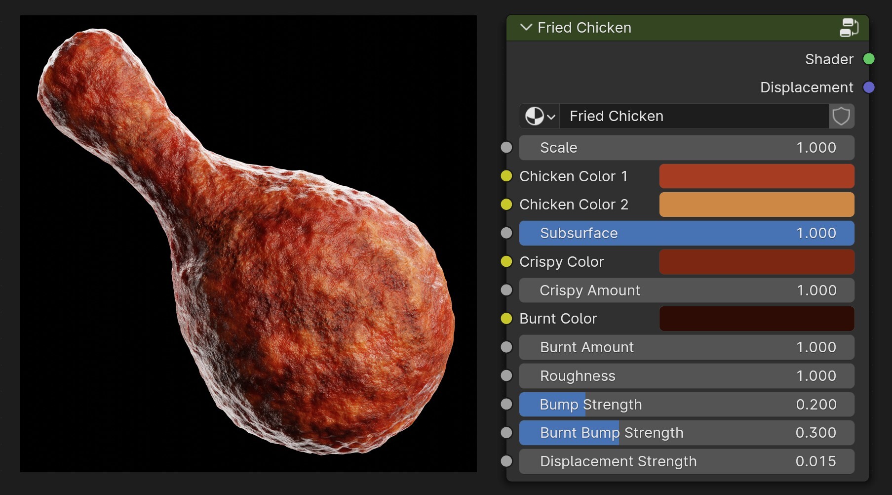 Ryan King - Procedural Breaded/Fried Chicken Material 🍗 (Blender Tutorial)