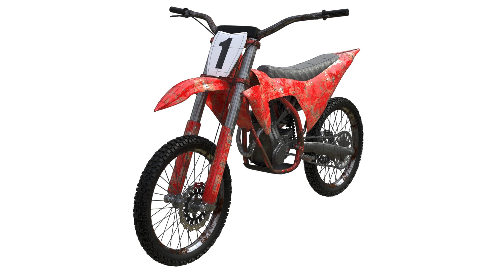 ArtStation - Rusty motocross dirt bike motorcycle 3d model