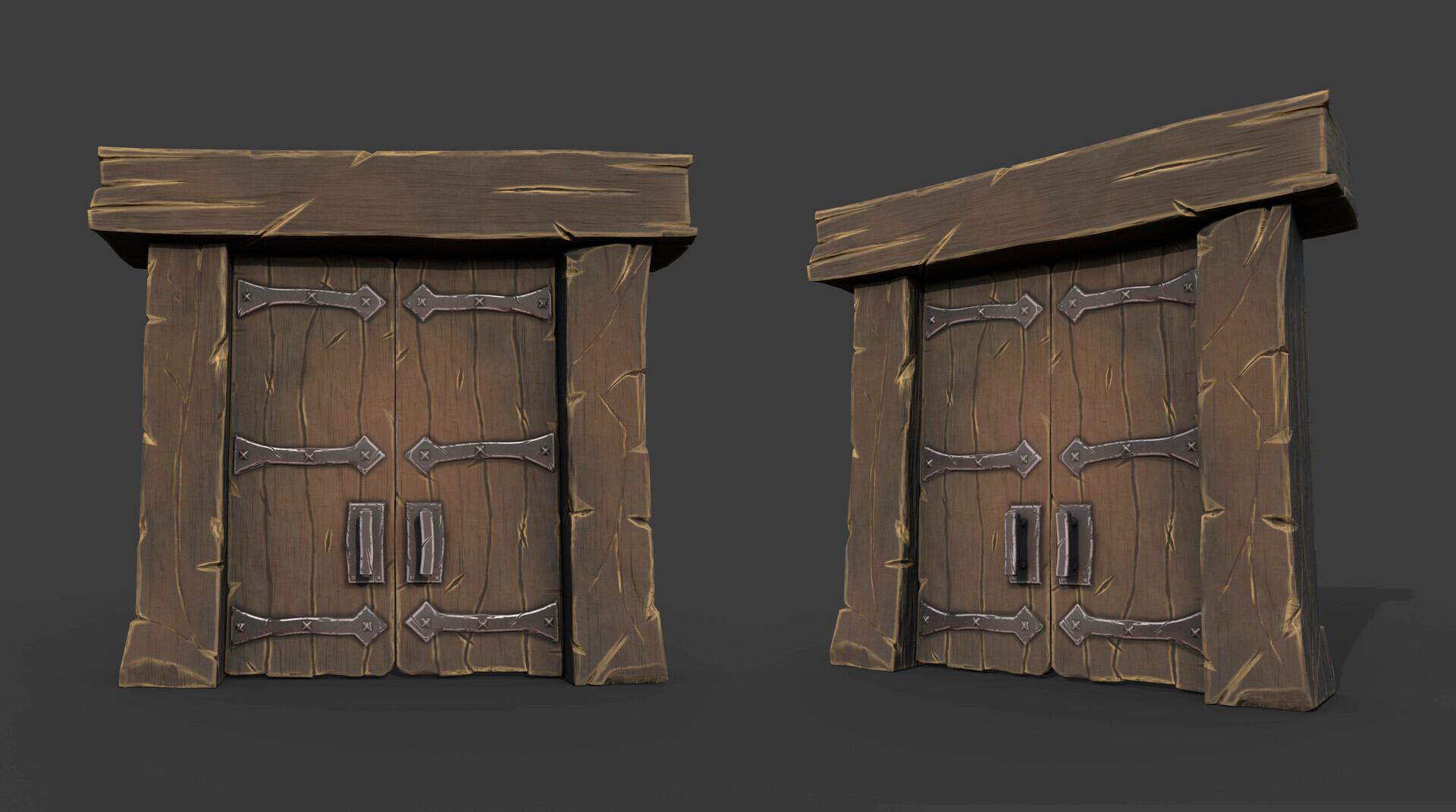 ArtStation - Stylized Wooden Door