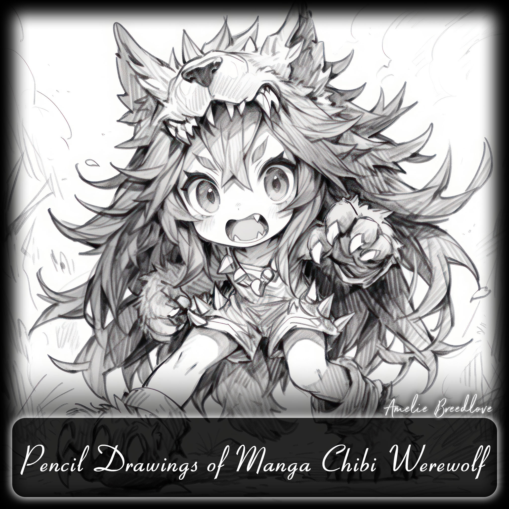 Amelie Anime - 200 Pencil Drawings of Manga Chibi Werewolf (Full Body ...