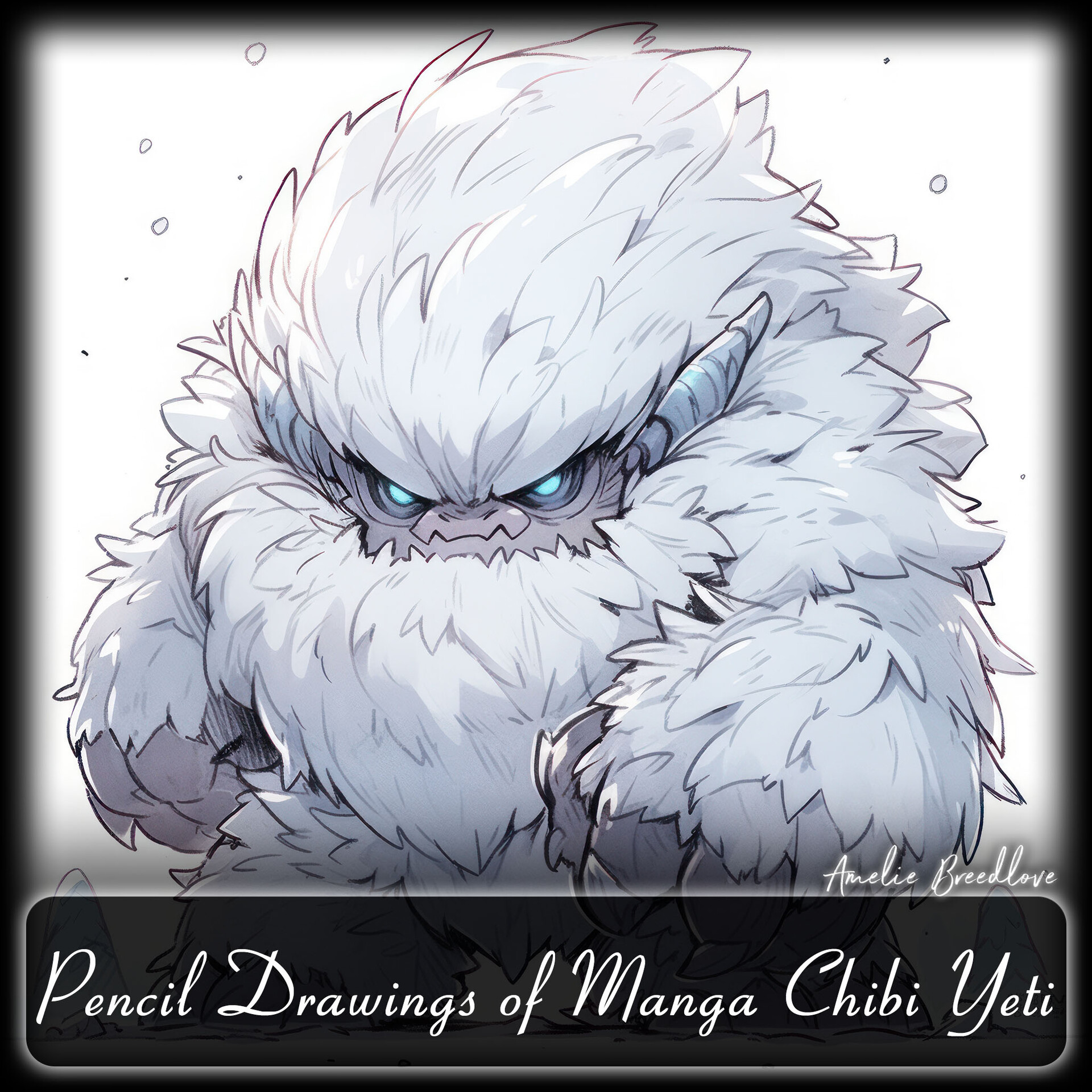 ArtStation - 200 Pencil Drawings of Manga Chibi Yeti (Full Body) Reference Pack | 4K | v.33