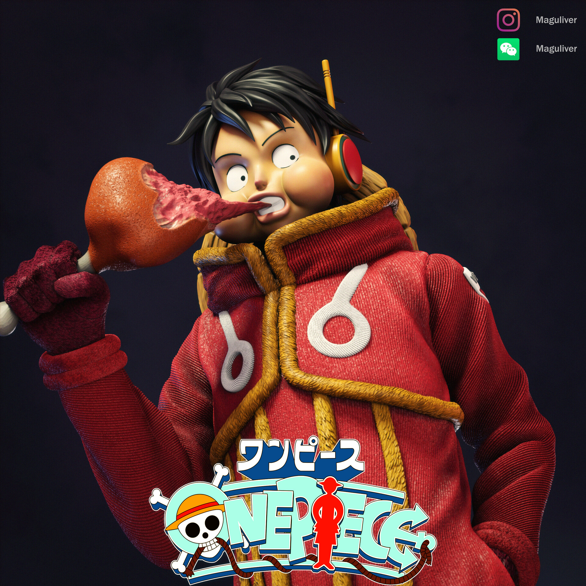 ArtStation - Luffy Egghead Outfit Statue - One Piece Fanart