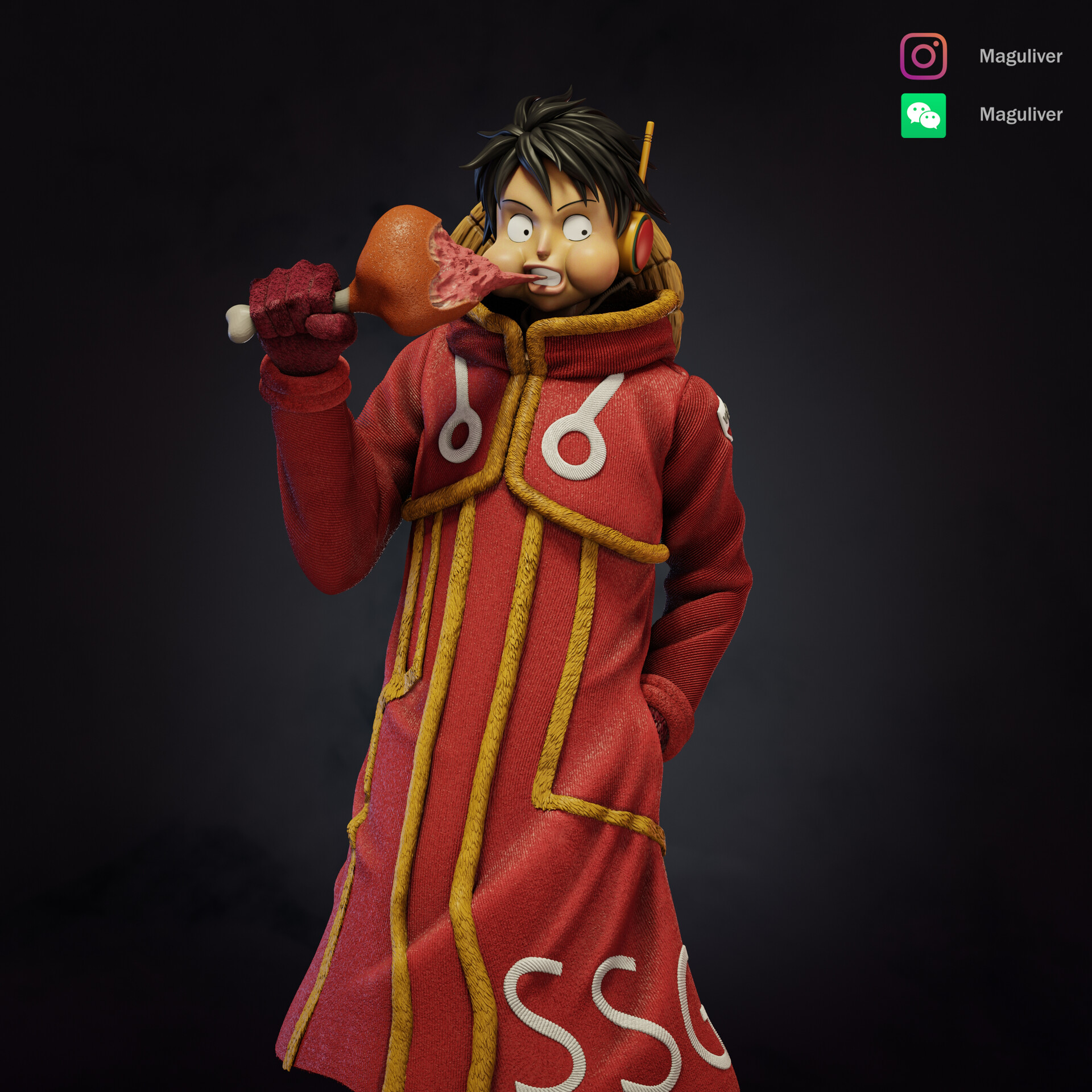 Magdiel 'Maguliver' Oliveira - Luffy Egghead Outfit Statue - One Piece ...