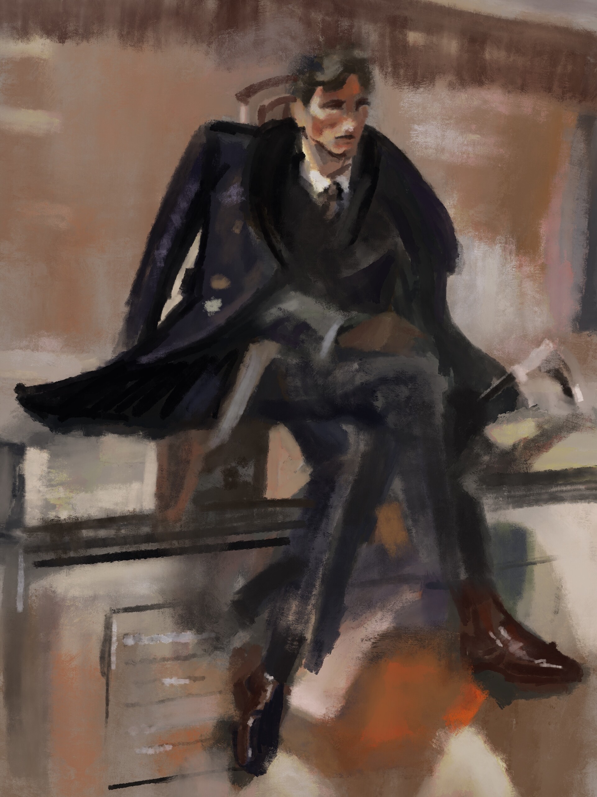 ArtStation - Digital Impressionism: A Man Sitting