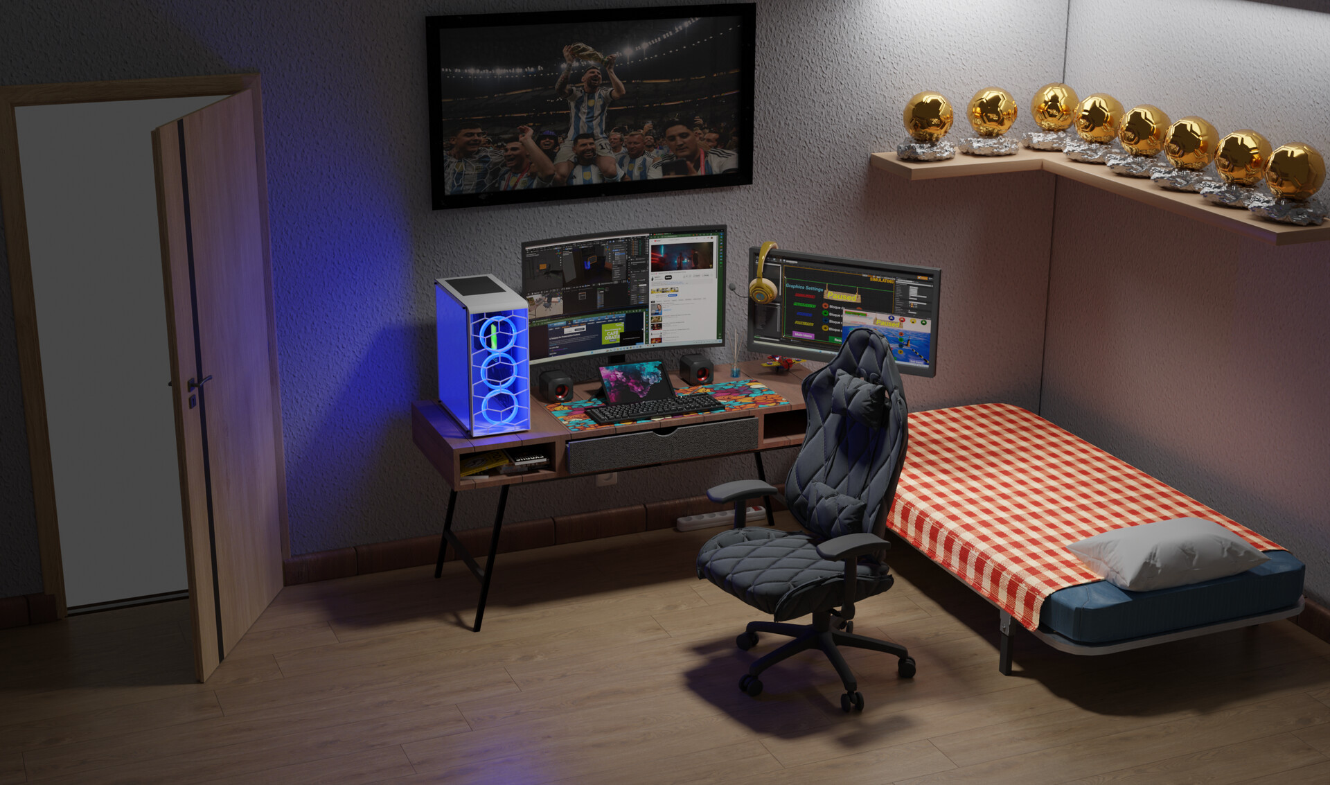 ArtStation - My Bedroom create with Blender