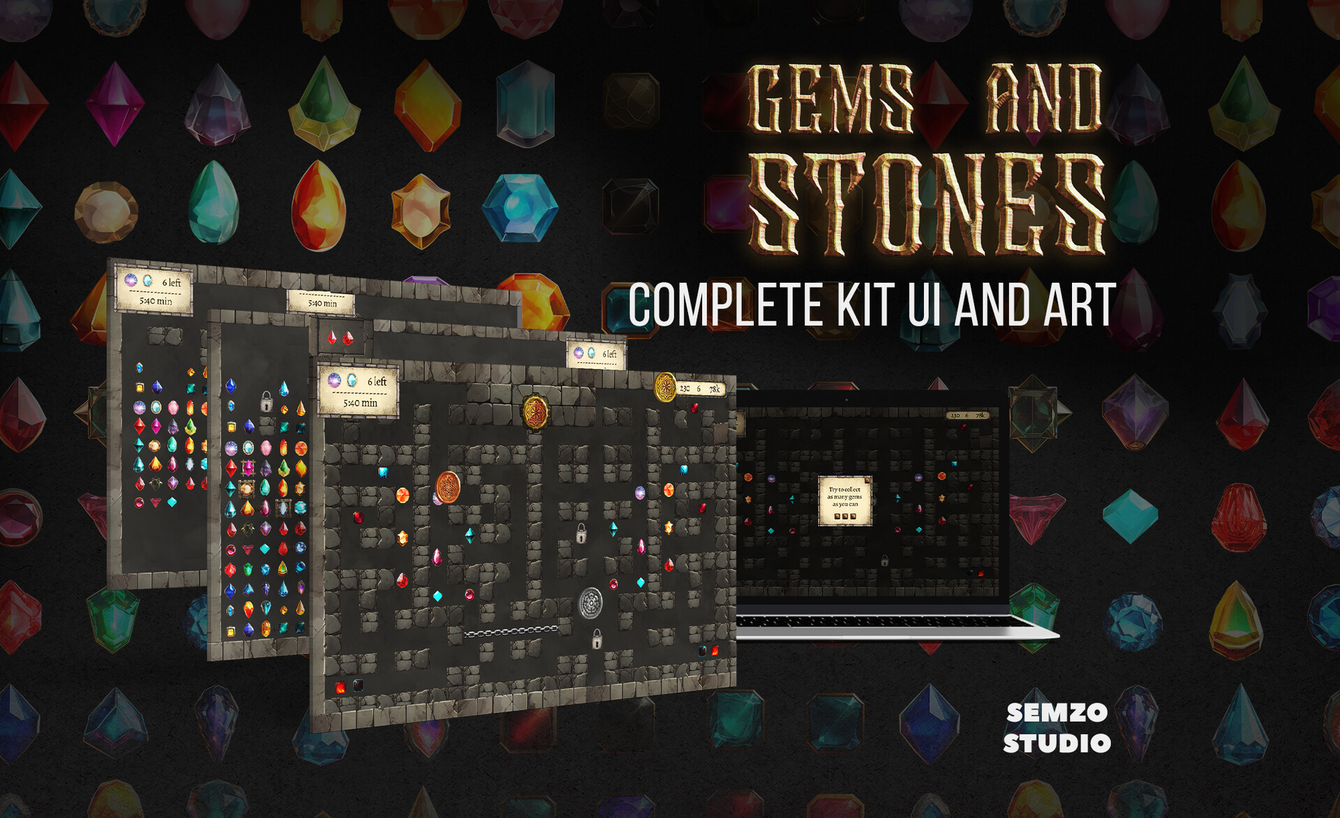 ArtStation - Gem and rock game ui graphics