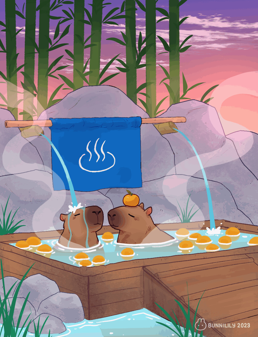 ArtStation - Capybara Hot Spring Bath
